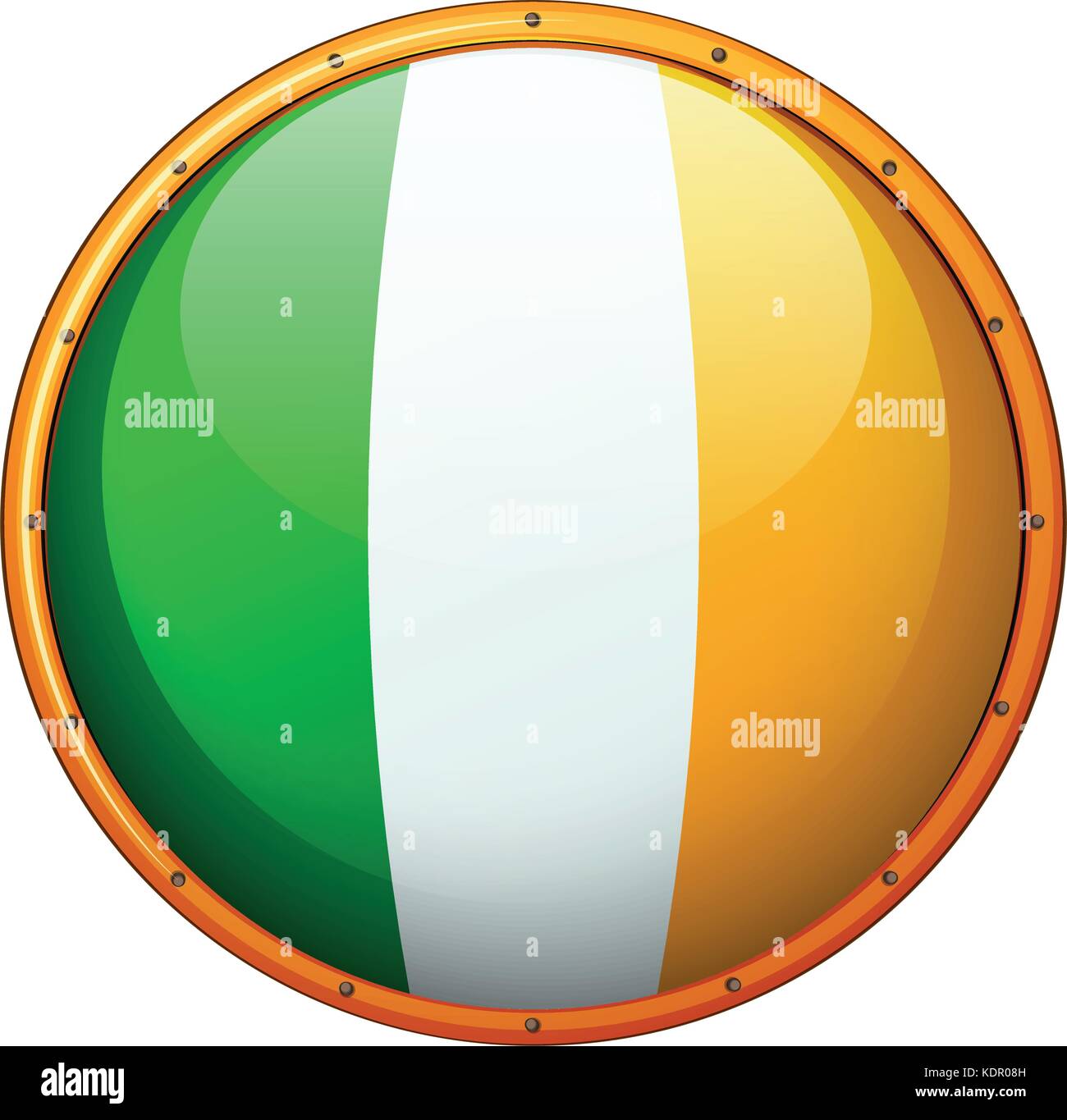Ireland flag button isolated on Stock Vector Images - Alamy