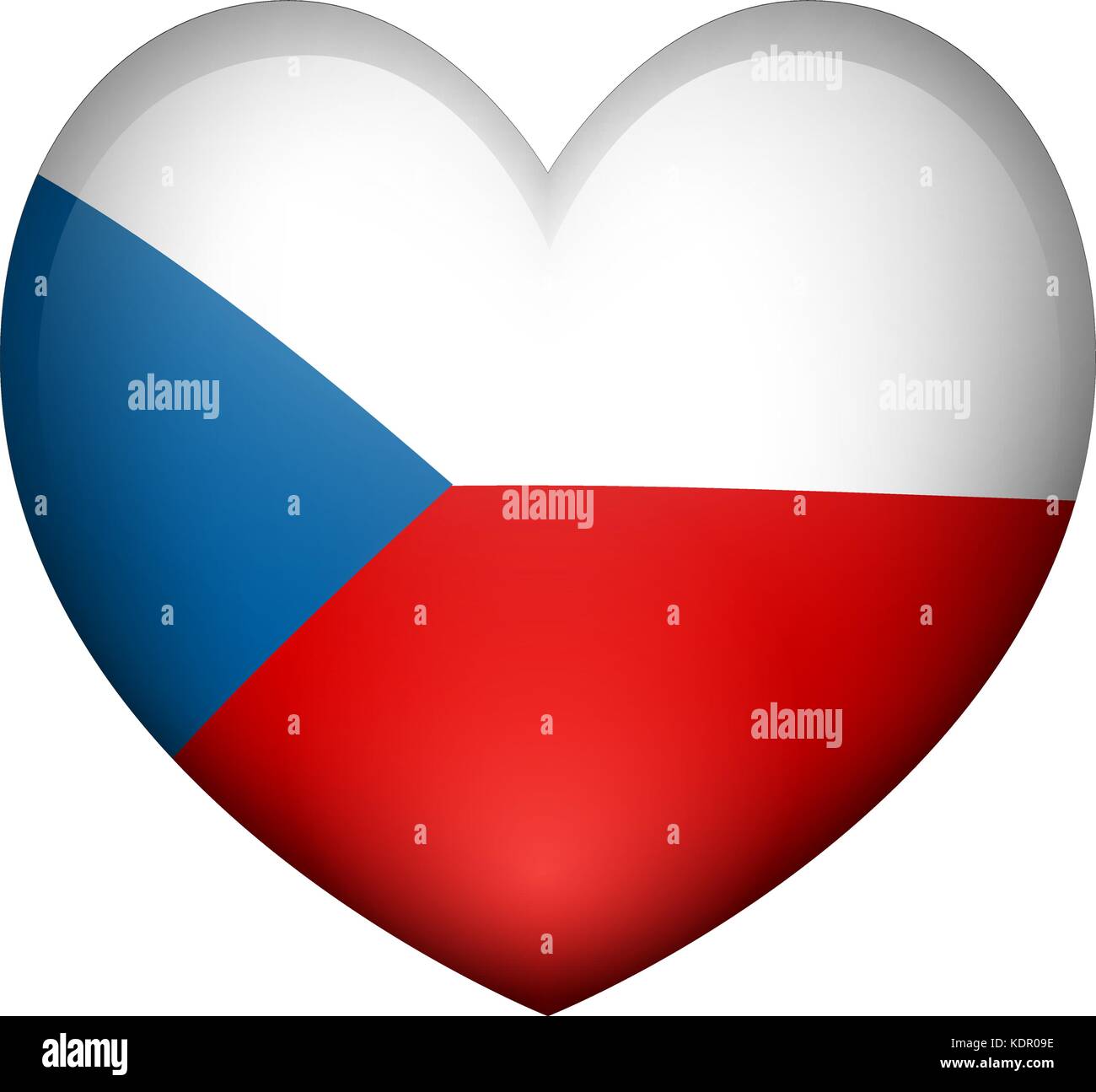 Badge design for Czech Republic in heart shape illustration Stock ...