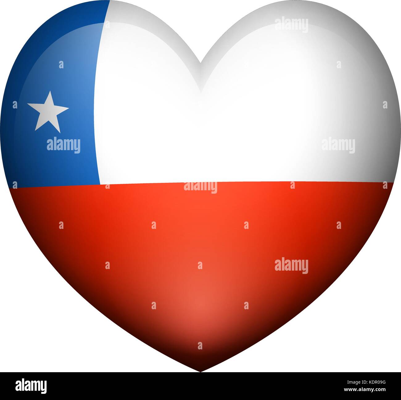 Flag of Chile in heart shape illustration Stock Vector Image & Art - Alamy