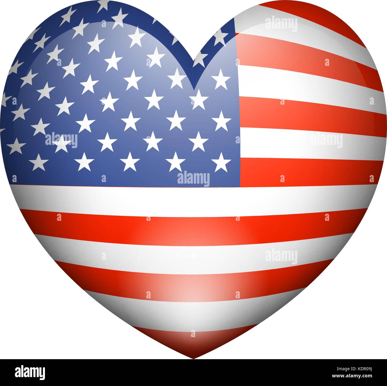 Icon design for flag of America in heart shape illustration Stock ...