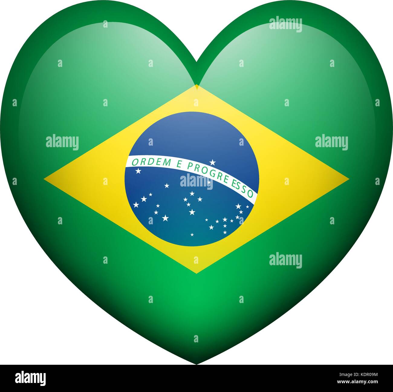 Flag of Brazil in heart shape illustration Stock Vector Image & Art - Alamy