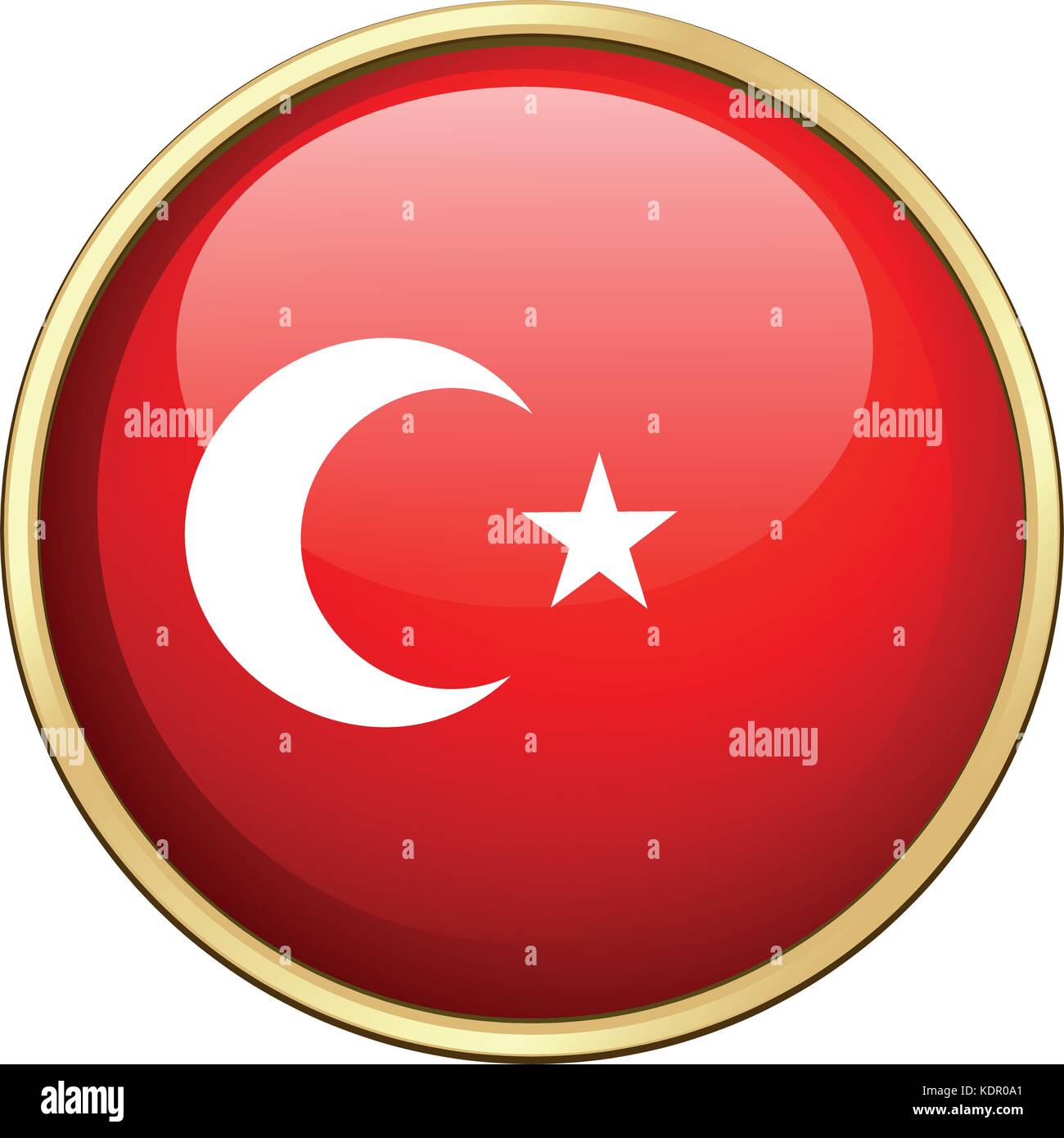 Flag of Turkey on round badge illustration Stock Vector Image & Art - Alamy