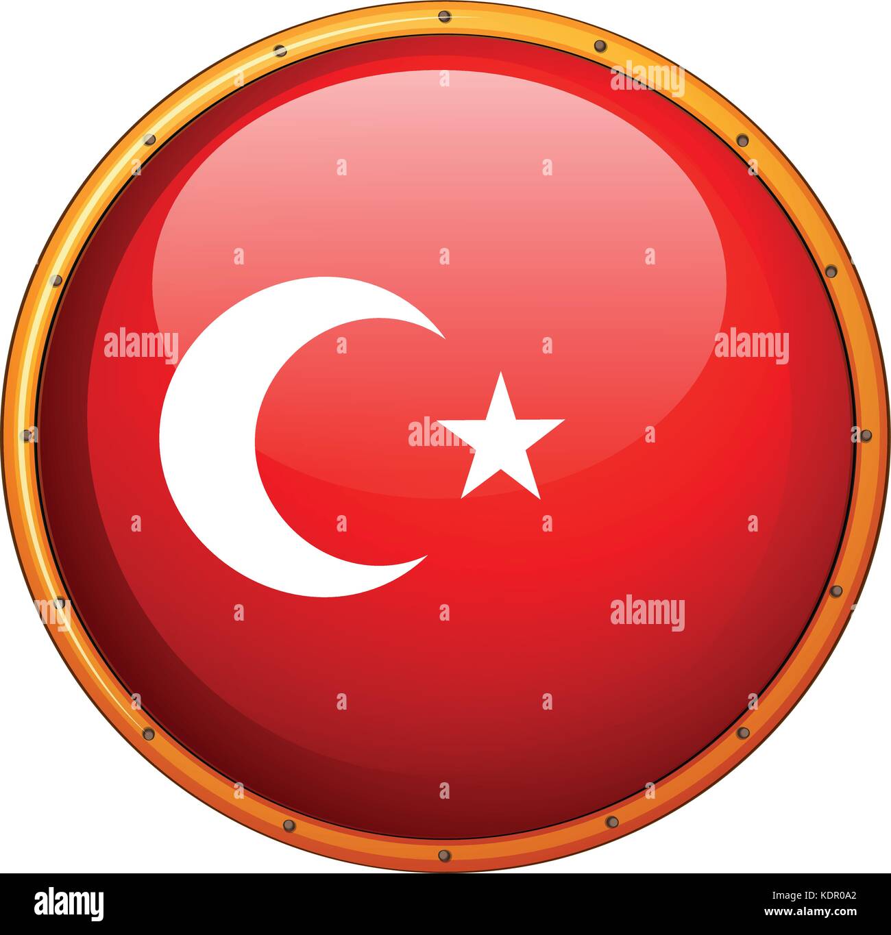 Flag icon design for Turkey illustration Stock Vector Image & Art - Alamy