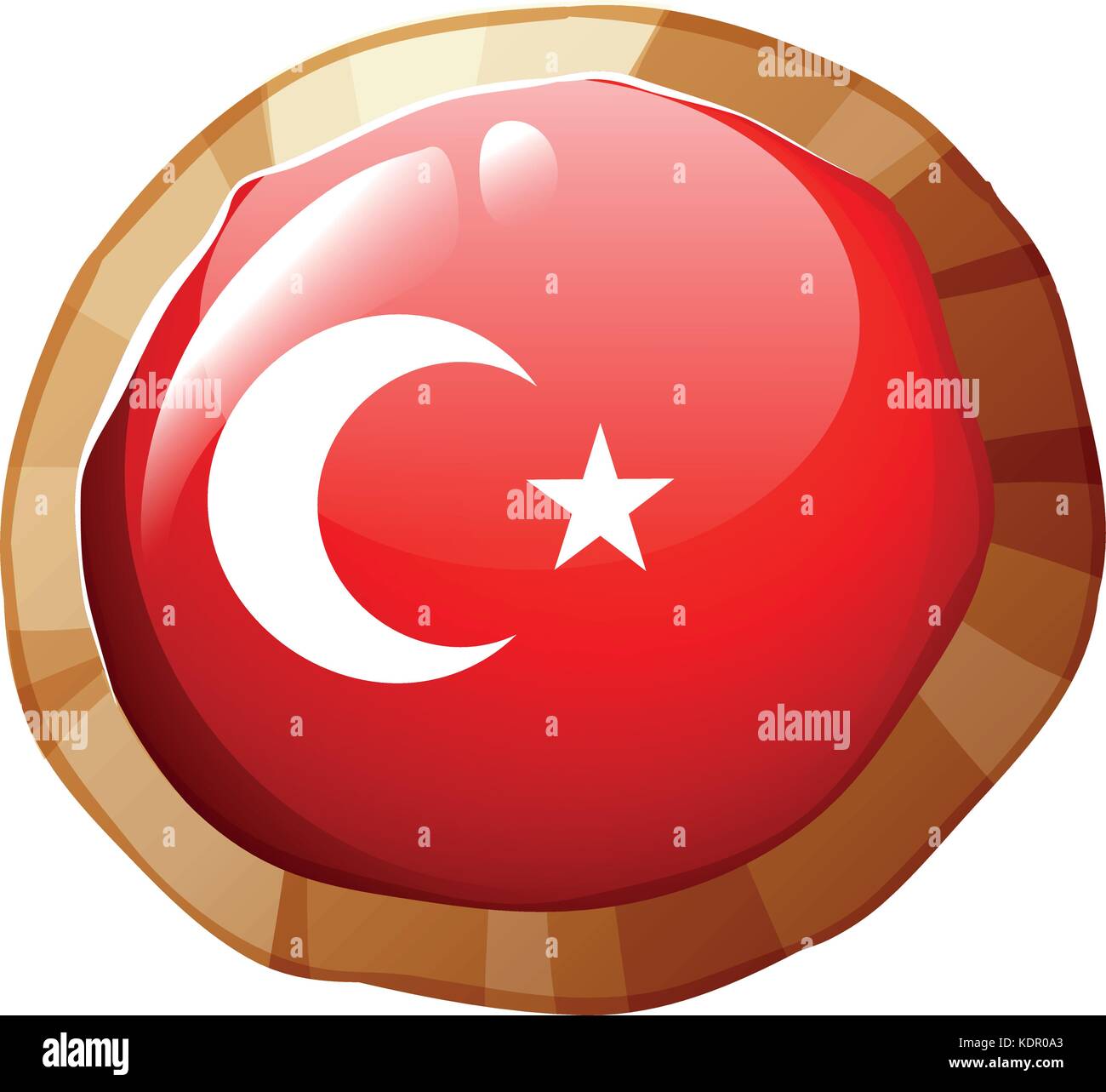 Turkey flag design on round badge illustration Stock Vector Image & Art ...