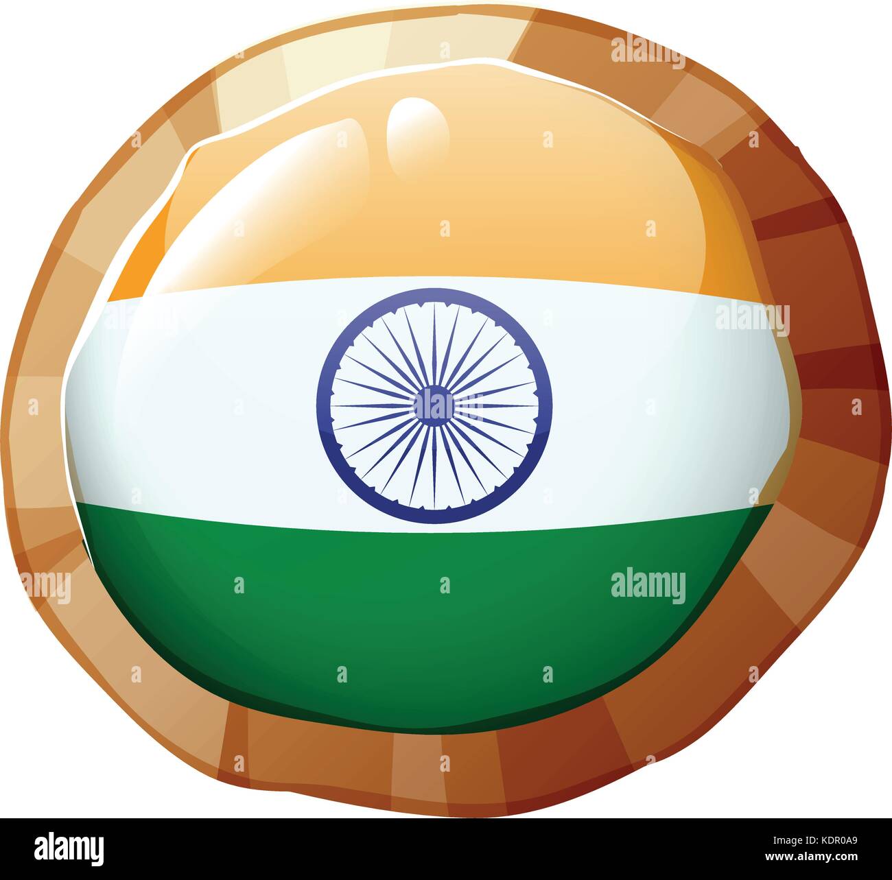 India flag design on round badge illustration Stock Vector Image & Art ...
