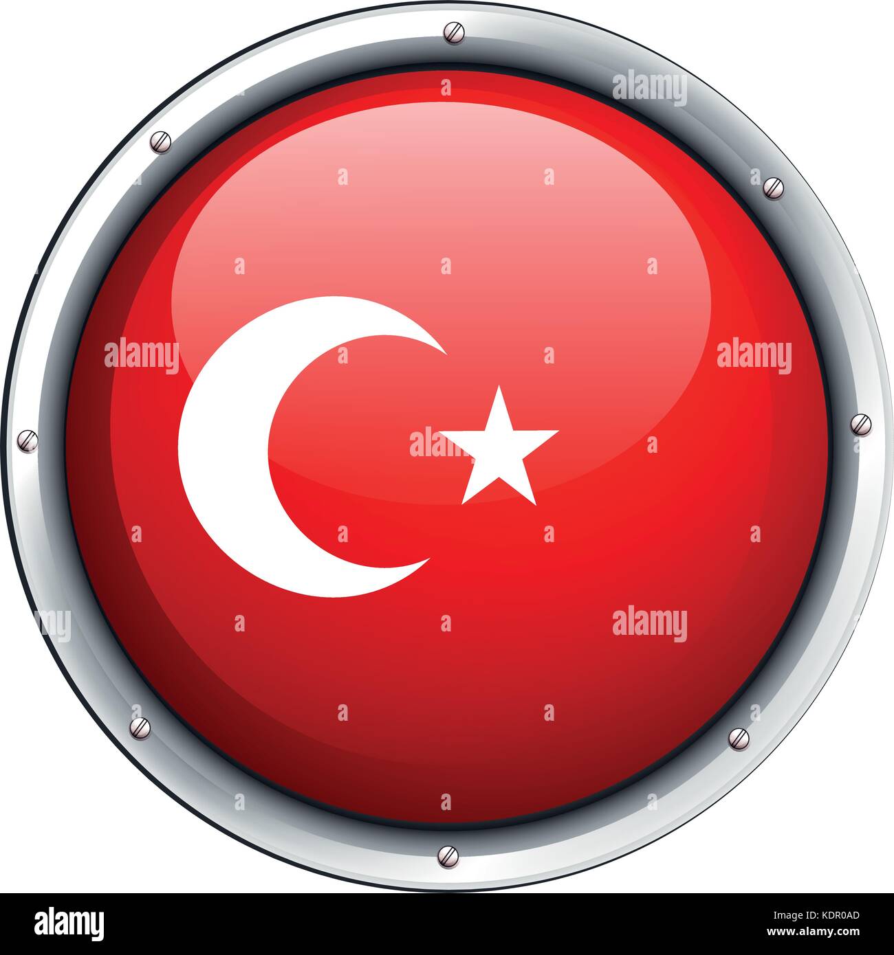 Turkey flag on round frame illustration Stock Vector Image & Art - Alamy
