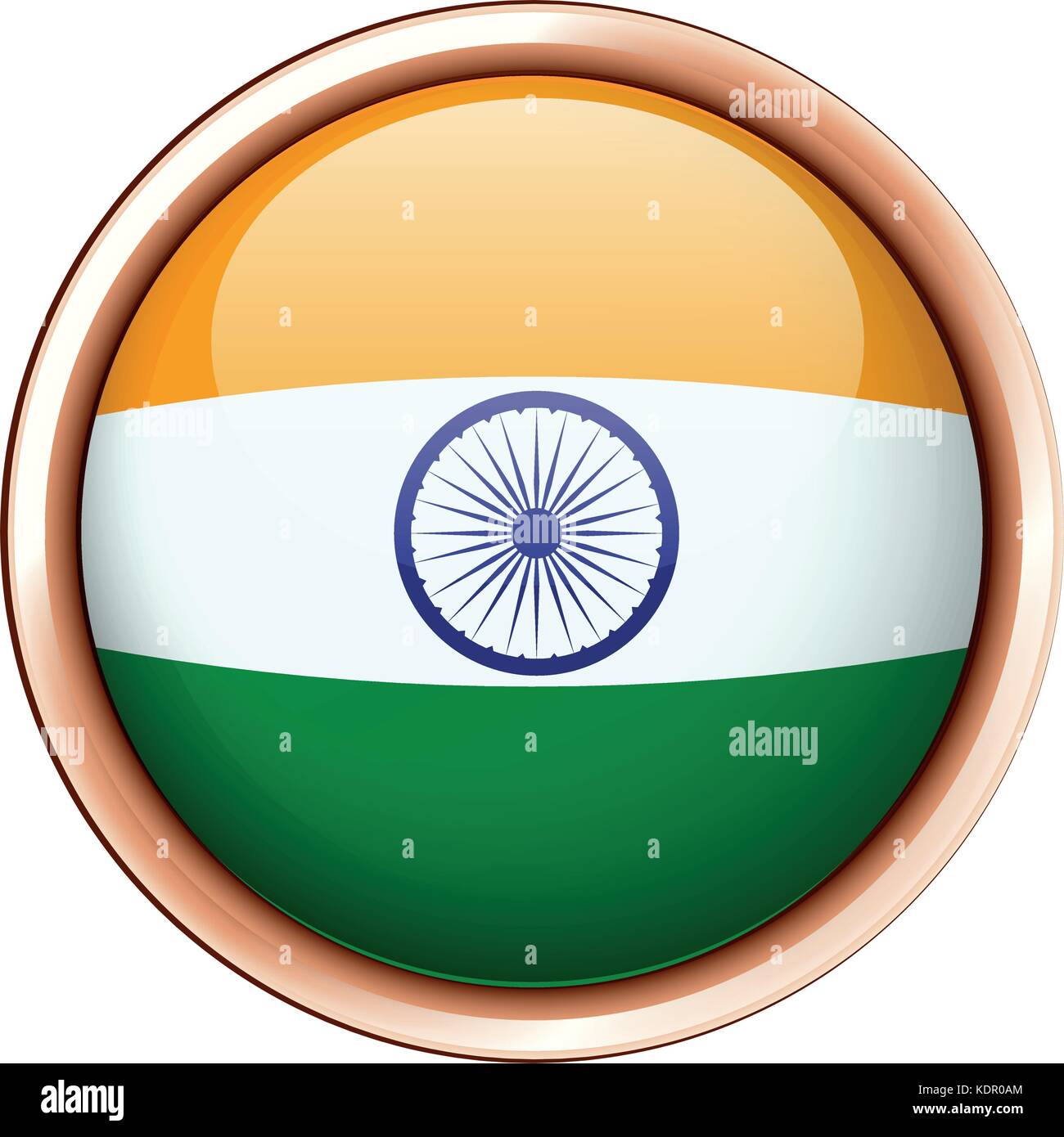 India flag on round frame illustration Stock Vector Image & Art - Alamy