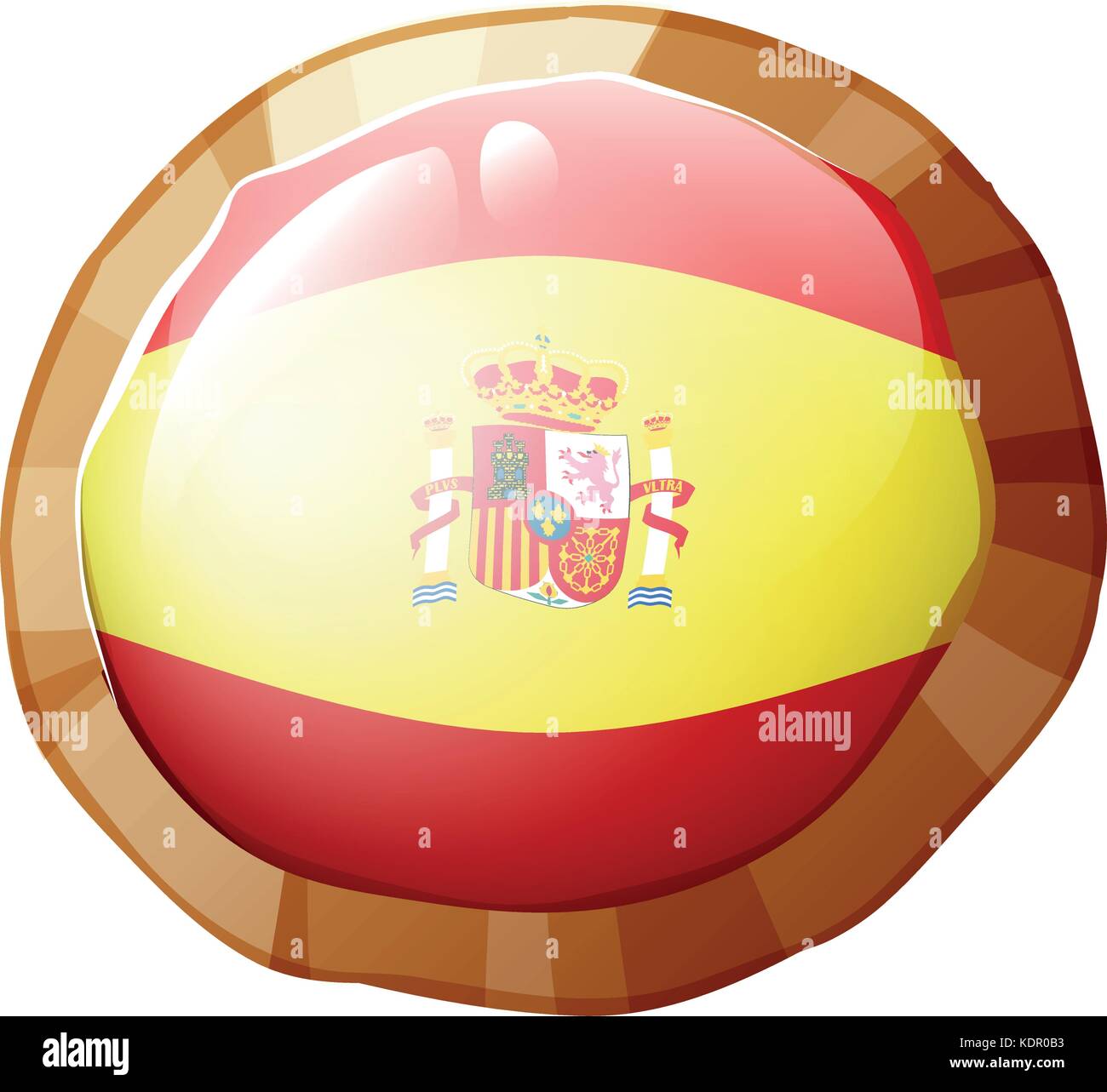 Flag of Spain in round frame illustration Stock Vector Image & Art - Alamy