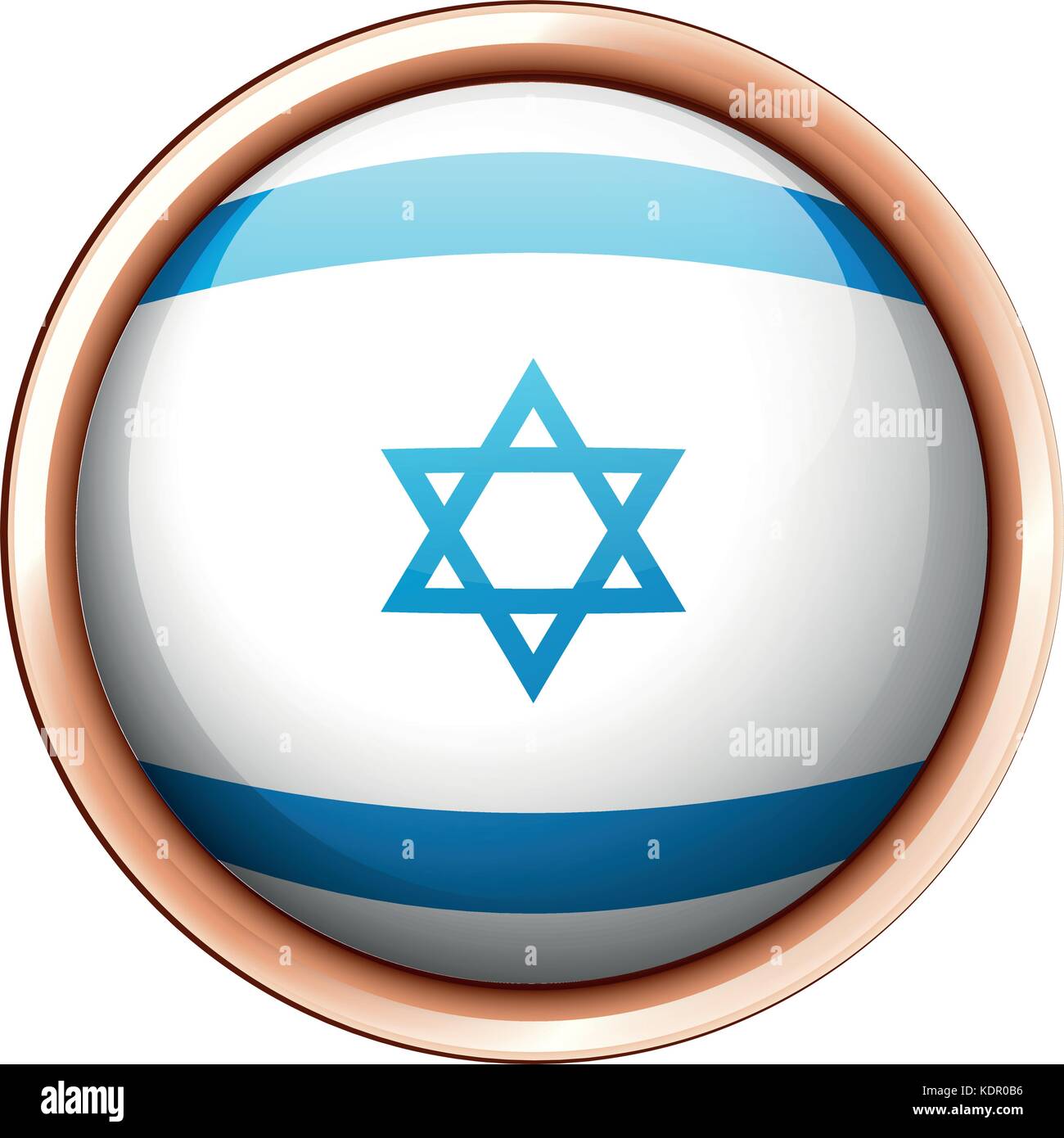 Flag of Israel on round badge illustration Stock Vector Image & Art - Alamy