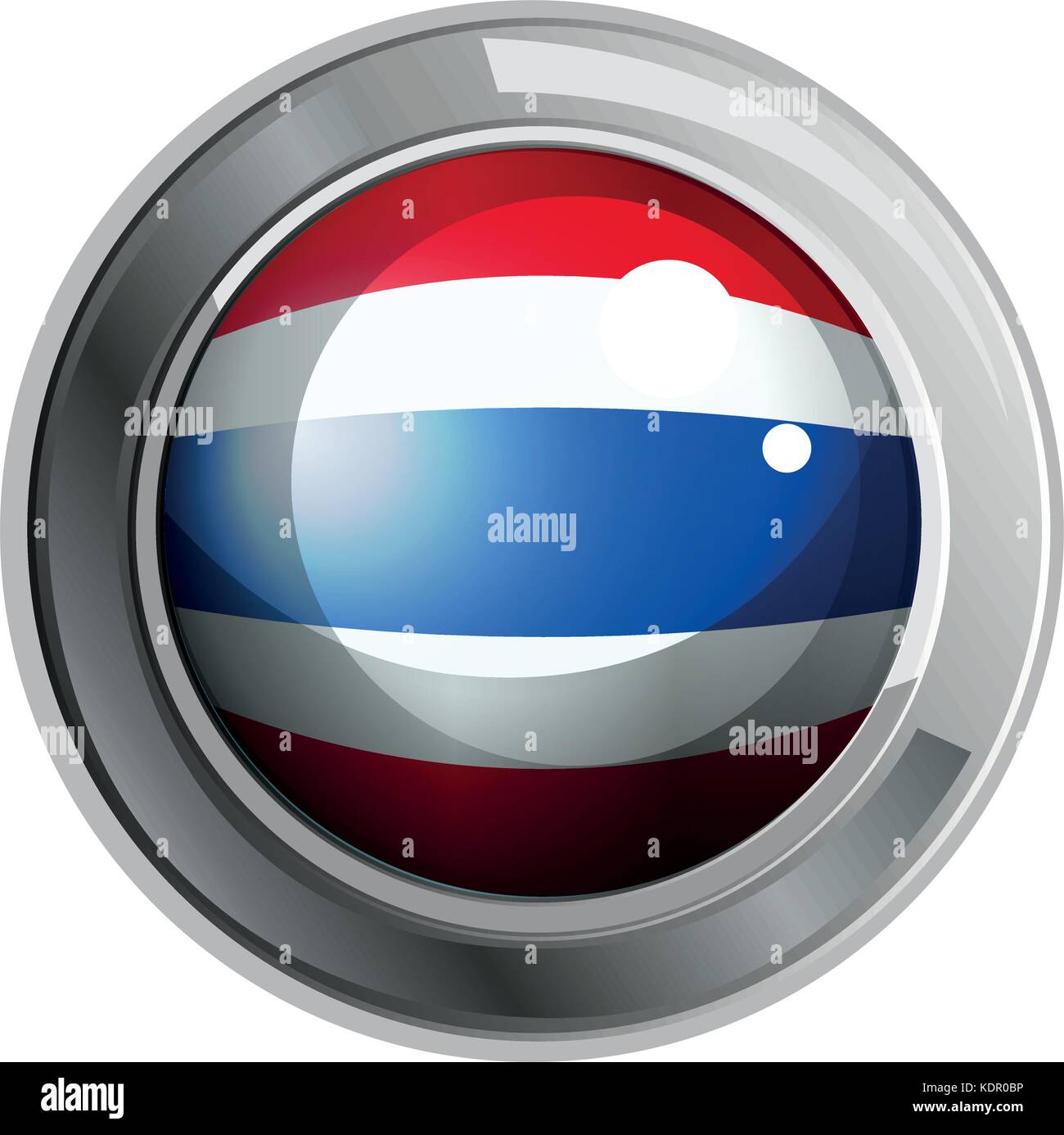 Flag of Thailand on round badge illustration Stock Vector Image & Art ...