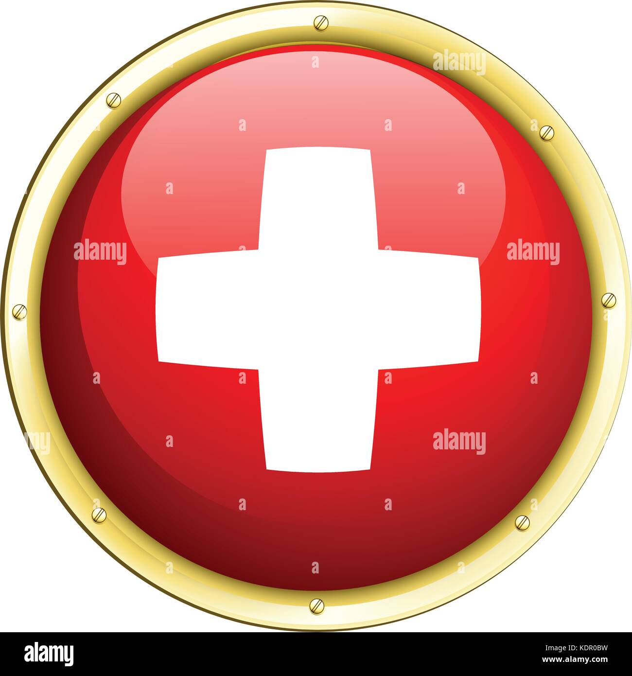 Swiss flag on round badge illustration Stock Vector Image & Art - Alamy