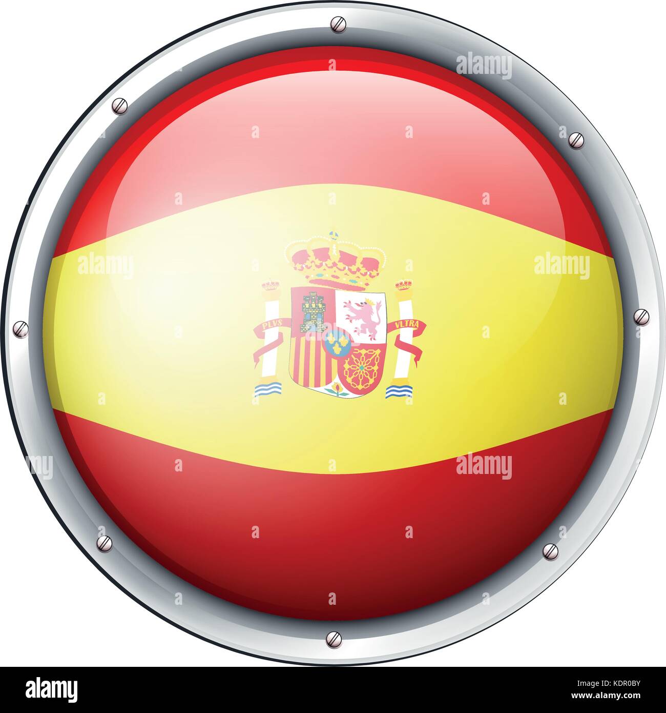 Spain flag button Stock Vector Images - Alamy
