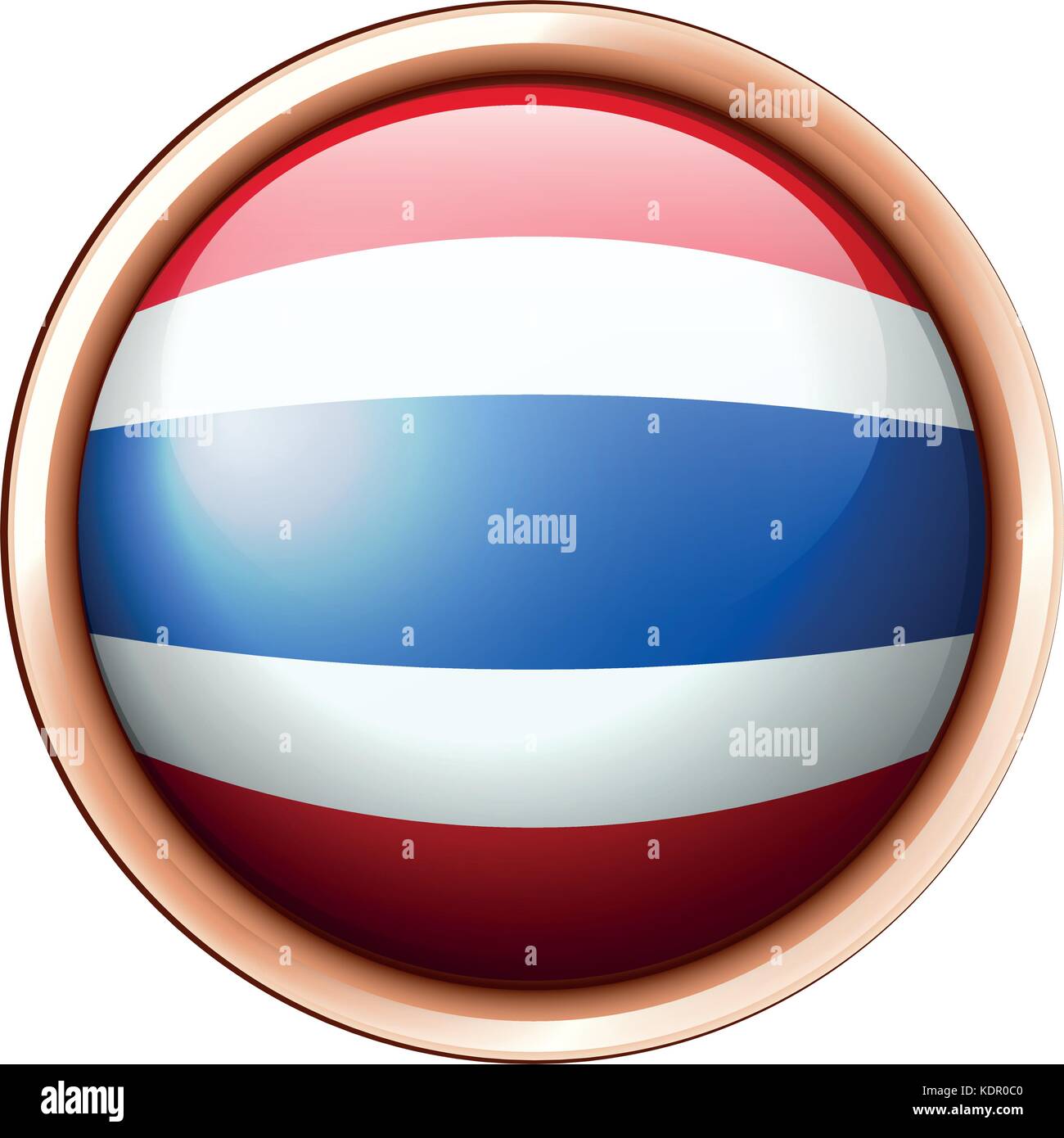 Flag of Thailand in round frame illustration Stock Vector Image & Art ...