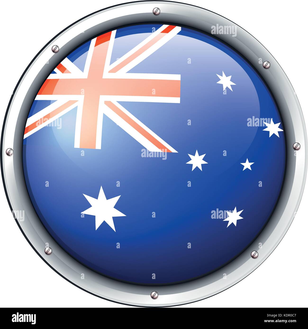 Australia flag on round badge illustration Stock Vector Image & Art - Alamy