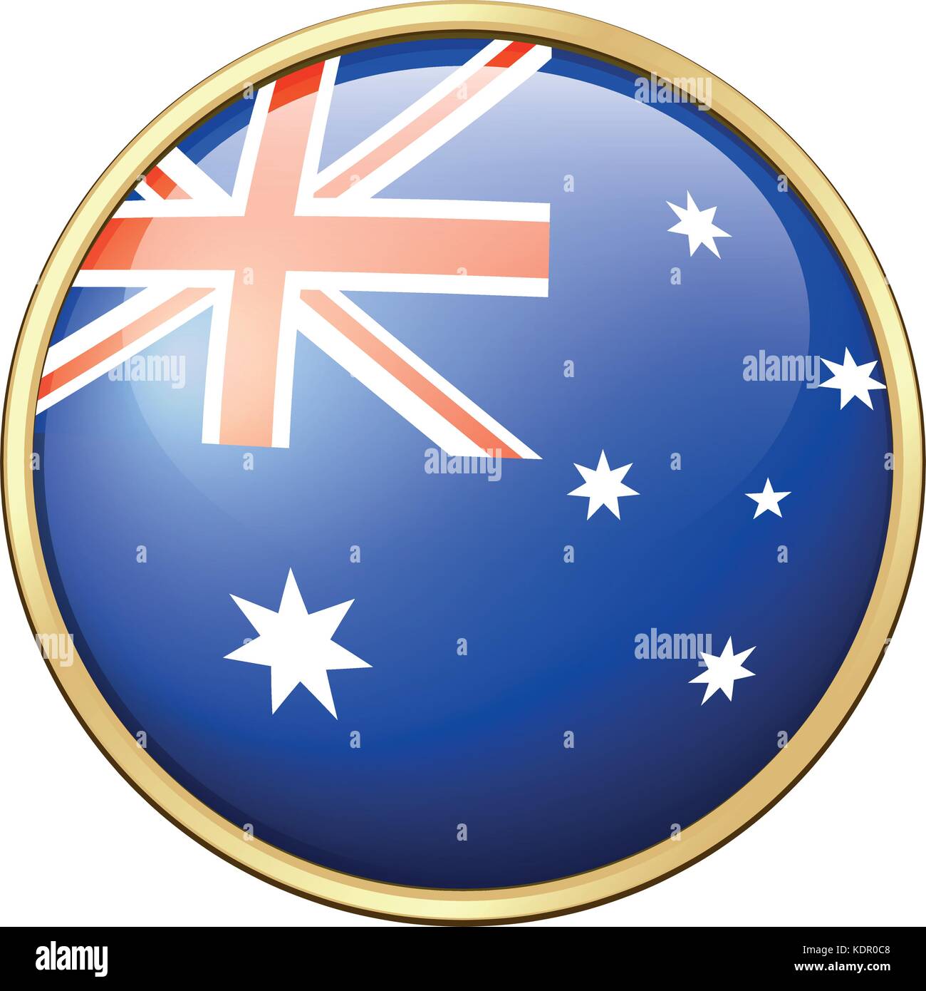 Australia flag on round badge illustration Stock Vector Image & Art - Alamy