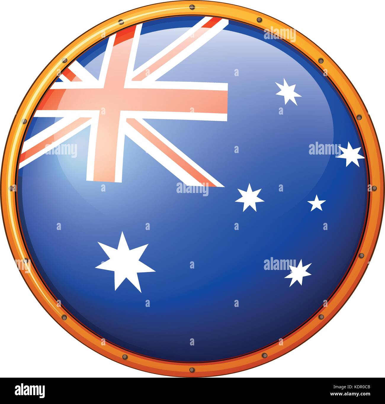 Australia flag on round badge illustration Stock Vector Image & Art - Alamy