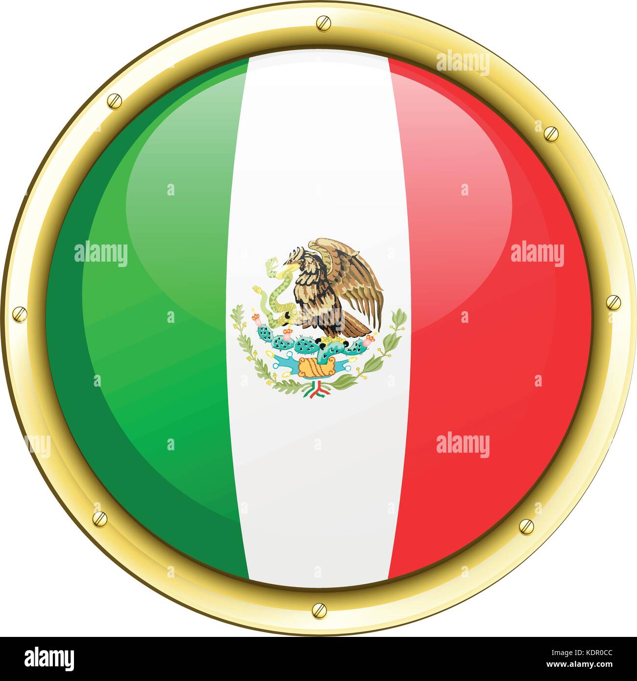 Flag of Mexico on round frame illustration Stock Vector Image & Art - Alamy