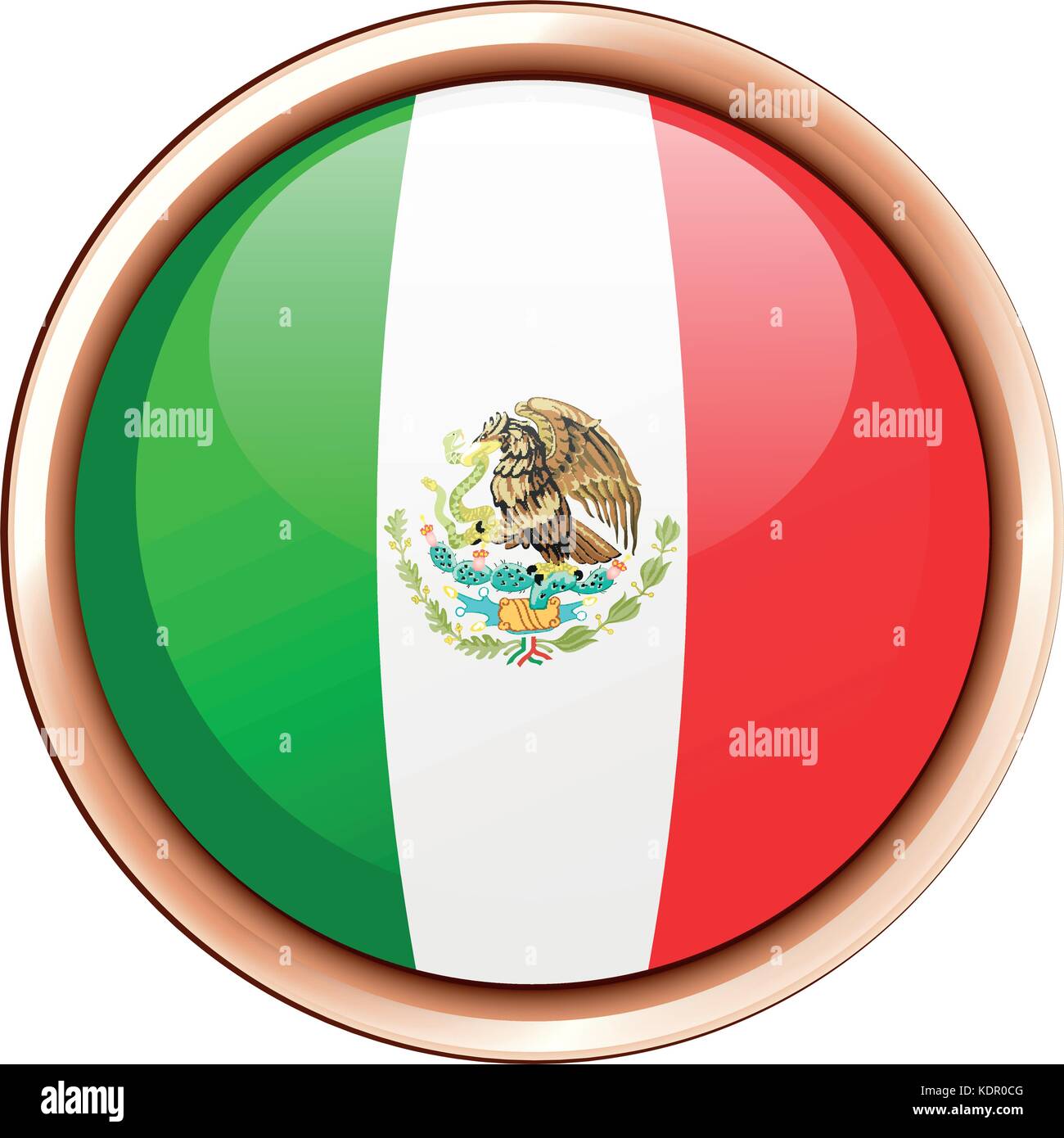 Mexico flag on round frame illustration Stock Vector Image & Art - Alamy