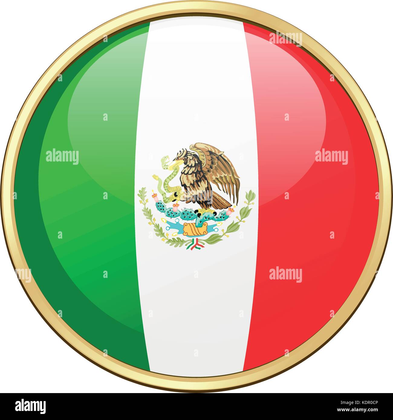 Mexico flag on round frame illustration Stock Vector Image & Art - Alamy