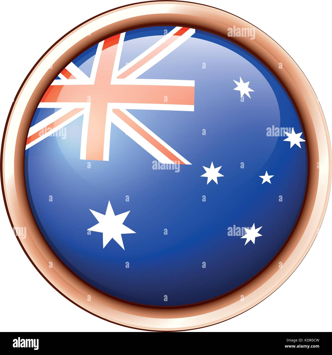 Flag of Australia in round frame illustration Stock Vector Image & Art ...