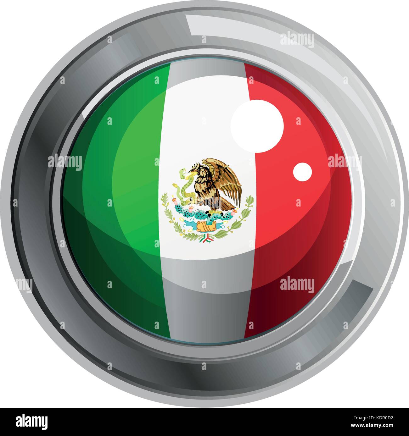 Flag of Mexico on round badge illustration Stock Vector Image & Art - Alamy