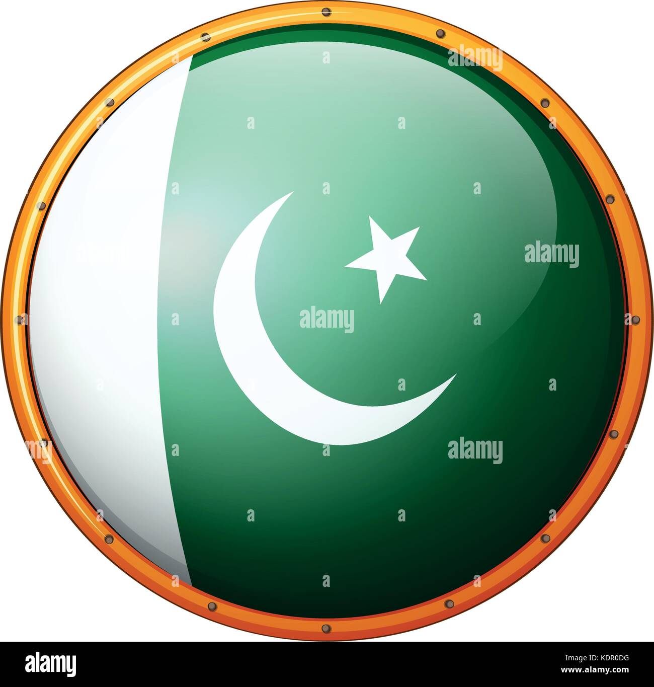 Pakistan flag on round frame illustration Stock Vector Image & Art - Alamy