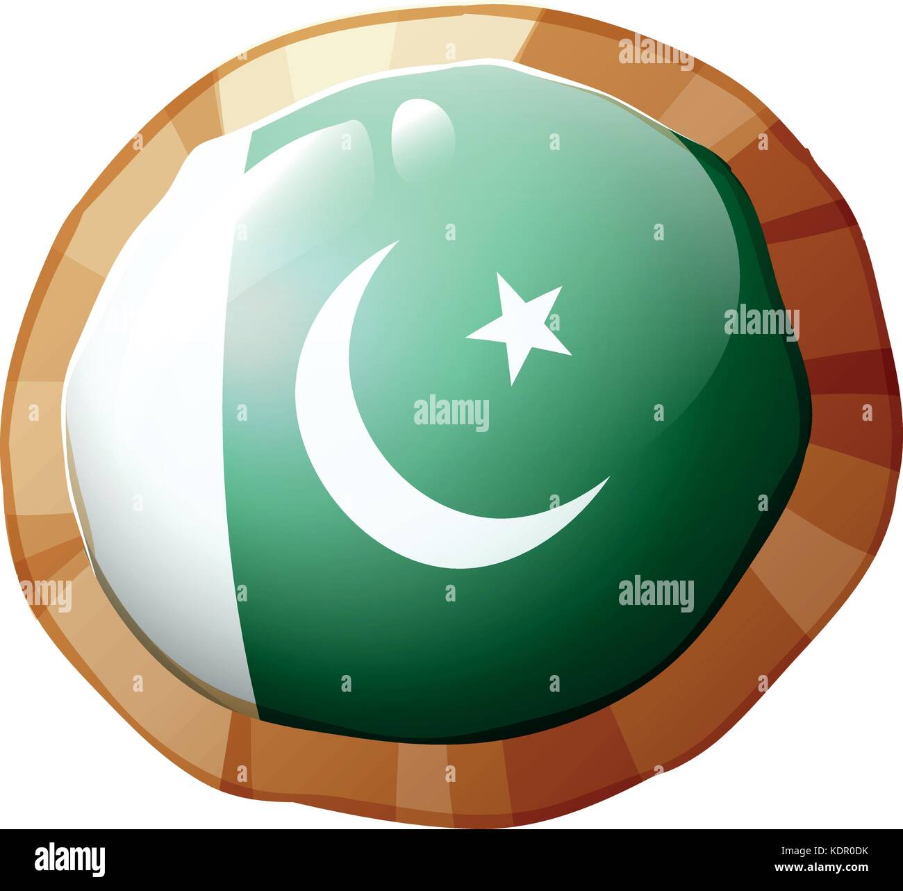 Flag of Pakistan on round frame illustration Stock Vector Image & Art ...