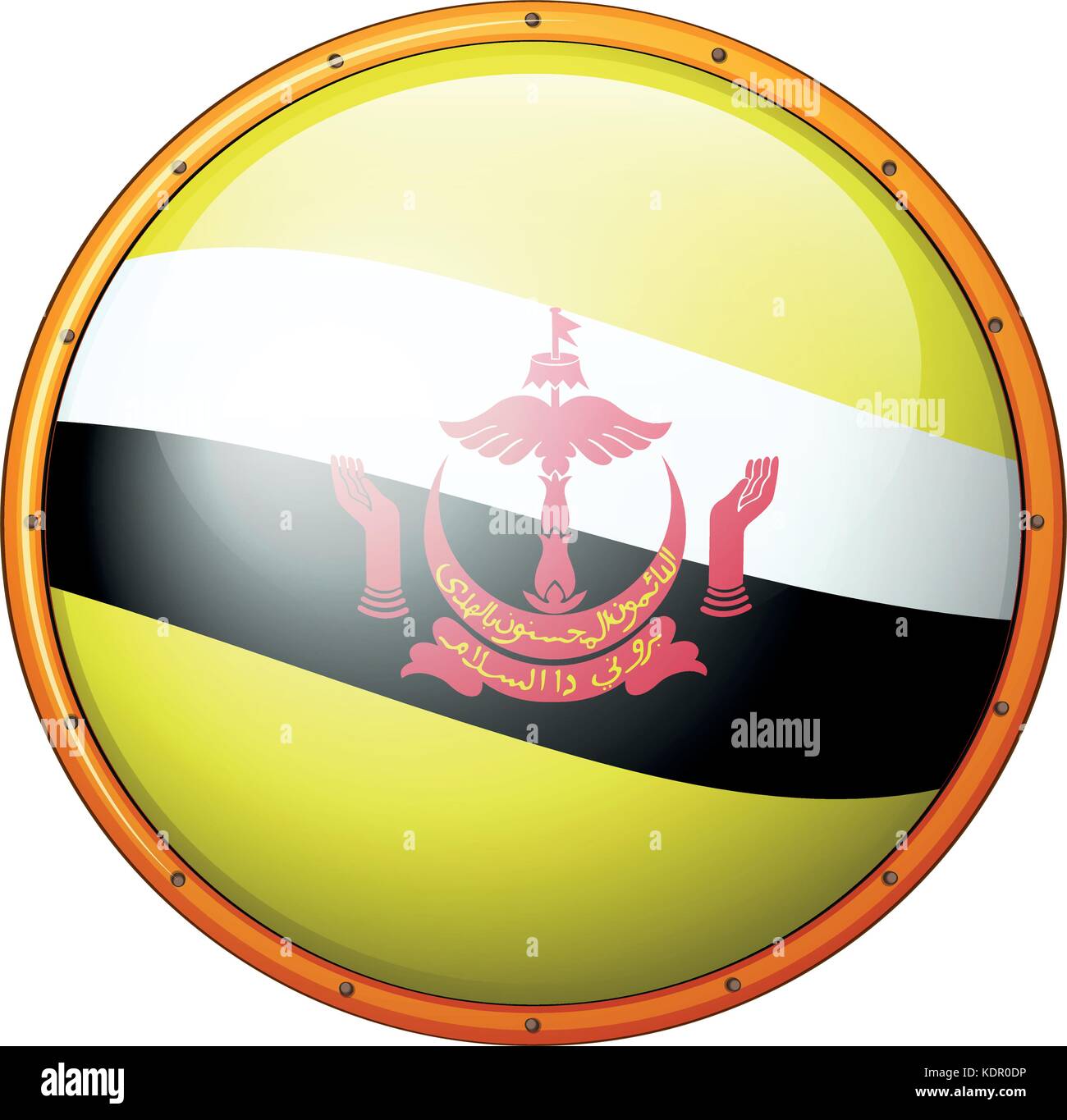 Round flag of brunei hi-res stock photography and images - Alamy