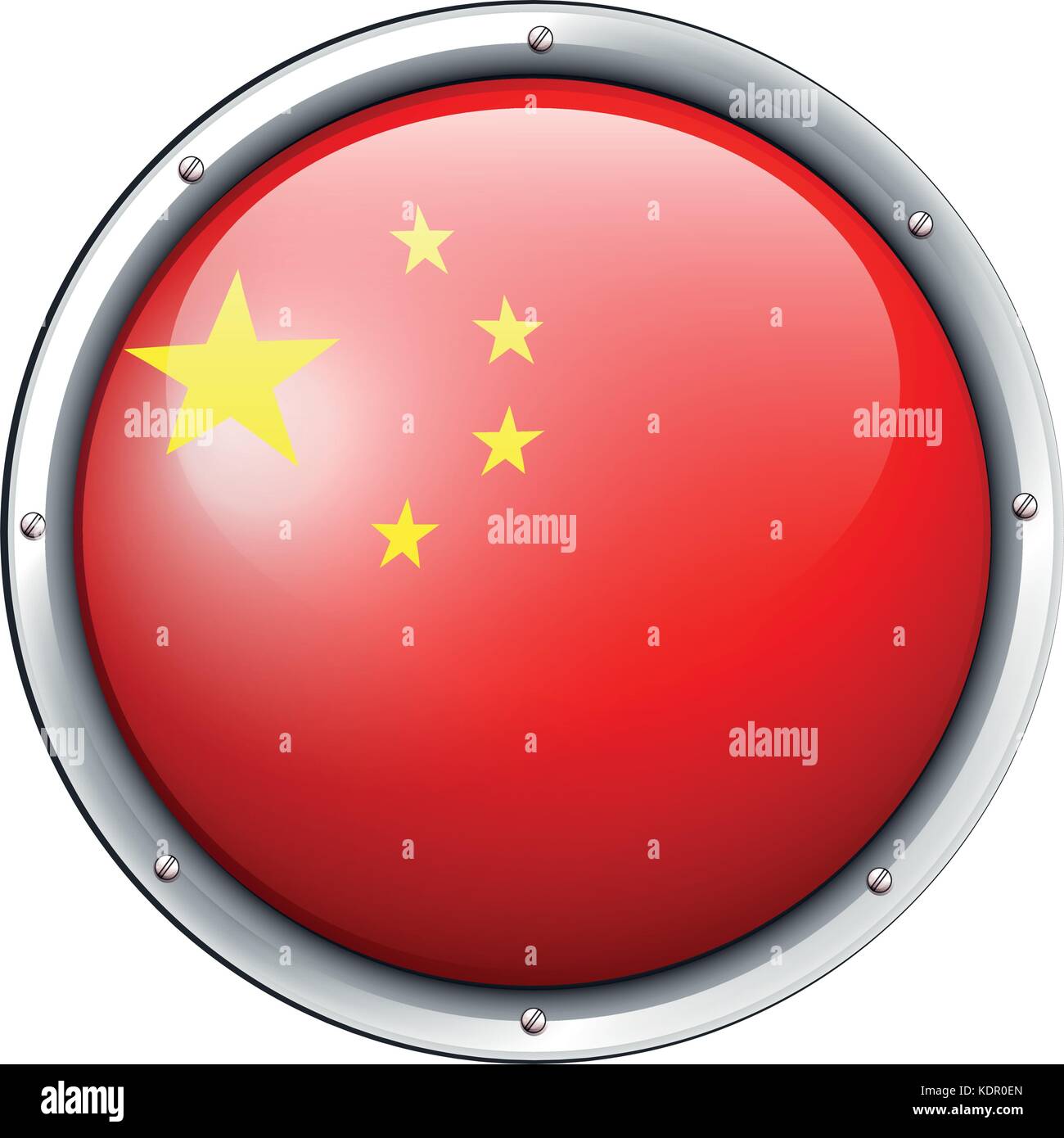 China flag design on round badge illustration Stock Vector Image & Art ...