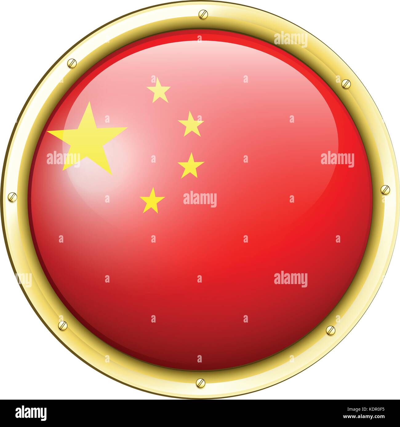 China flag on round badge illustration Stock Vector Image & Art - Alamy