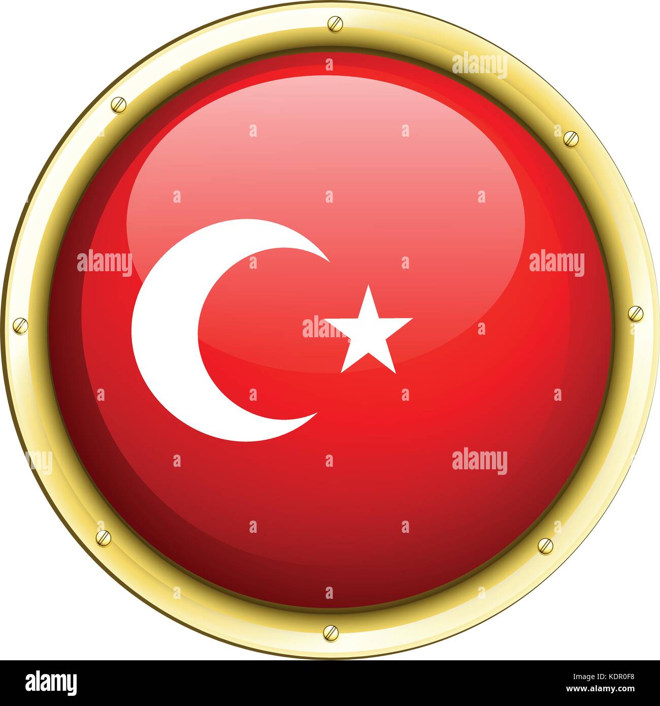 Badge design for flag of Turkey illustration Stock Vector Image & Art ...