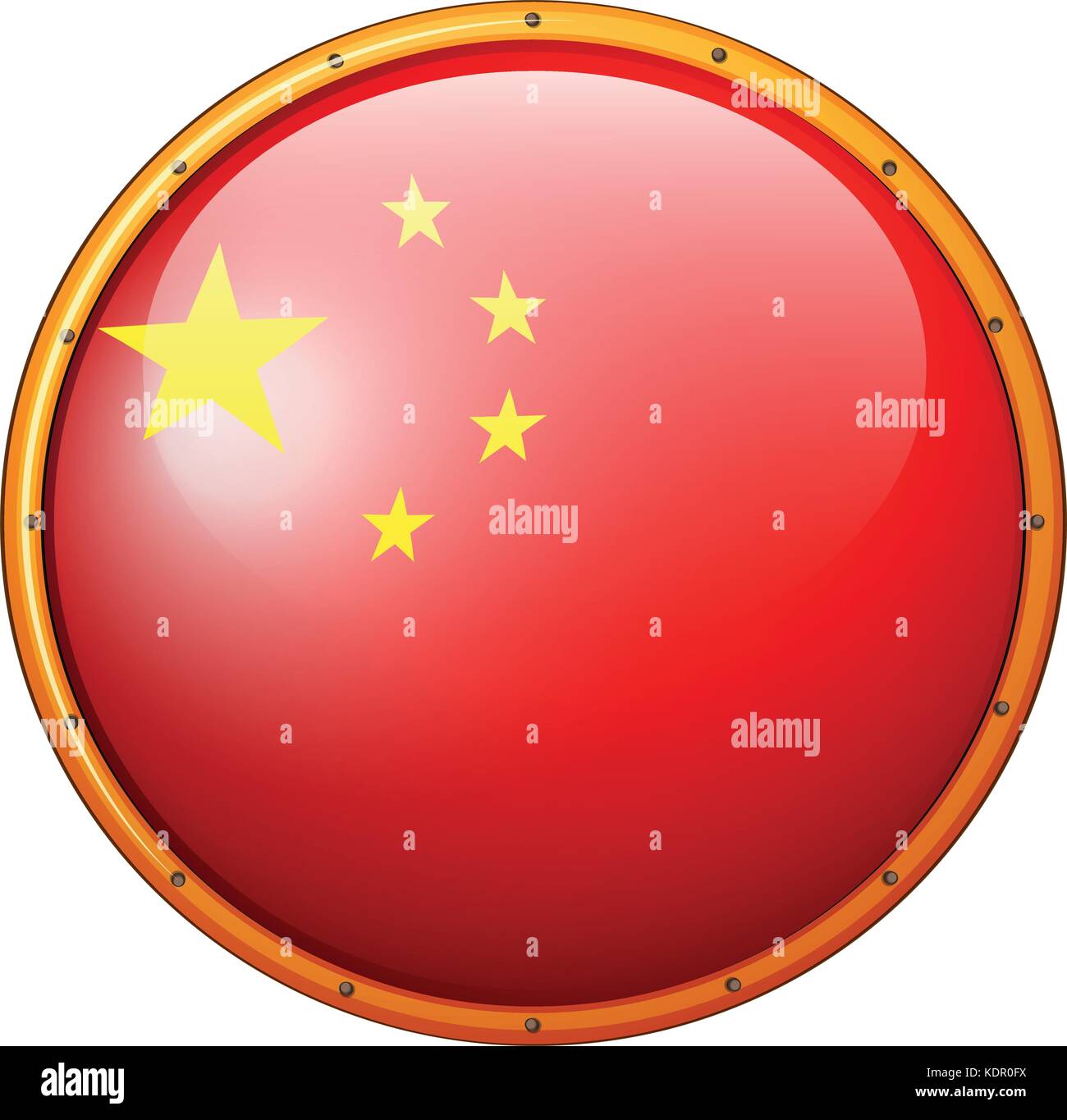China round flag icon Stock Vector Images - Alamy