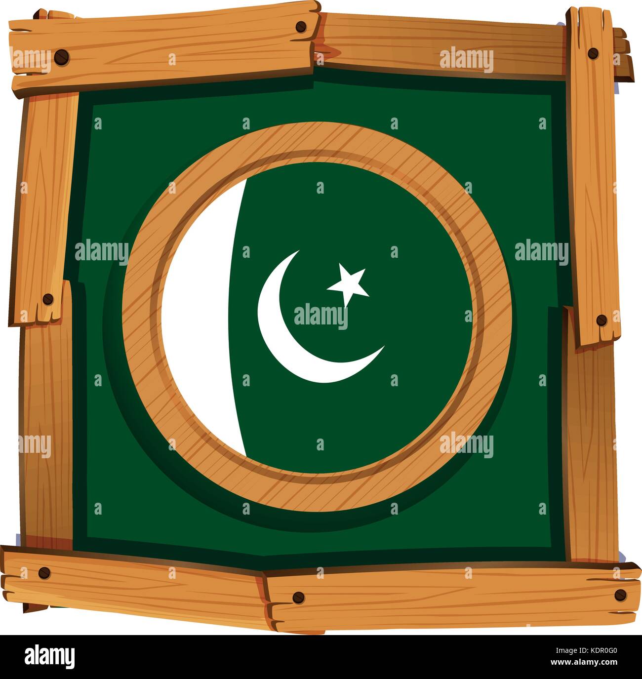Pakistan flag on round frame illustration Stock Vector Image & Art - Alamy