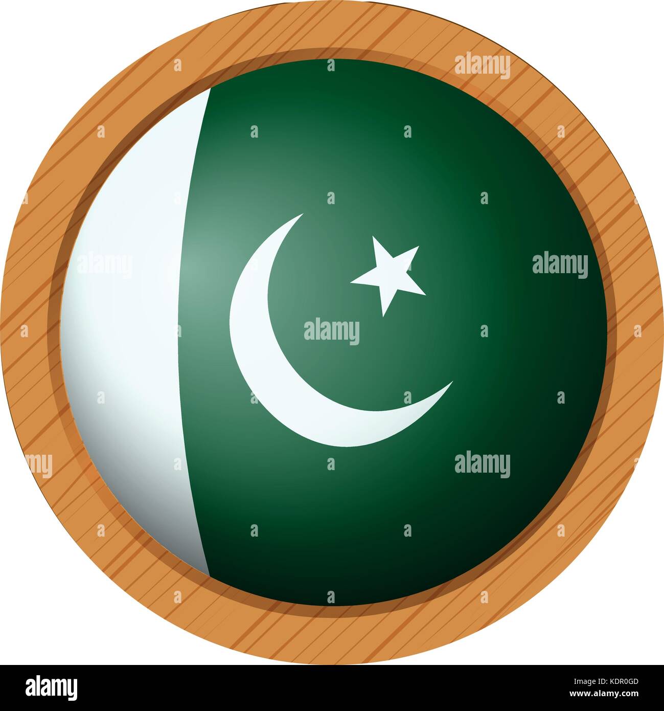Pakistan flag on round badge illustration Stock Vector Image & Art - Alamy