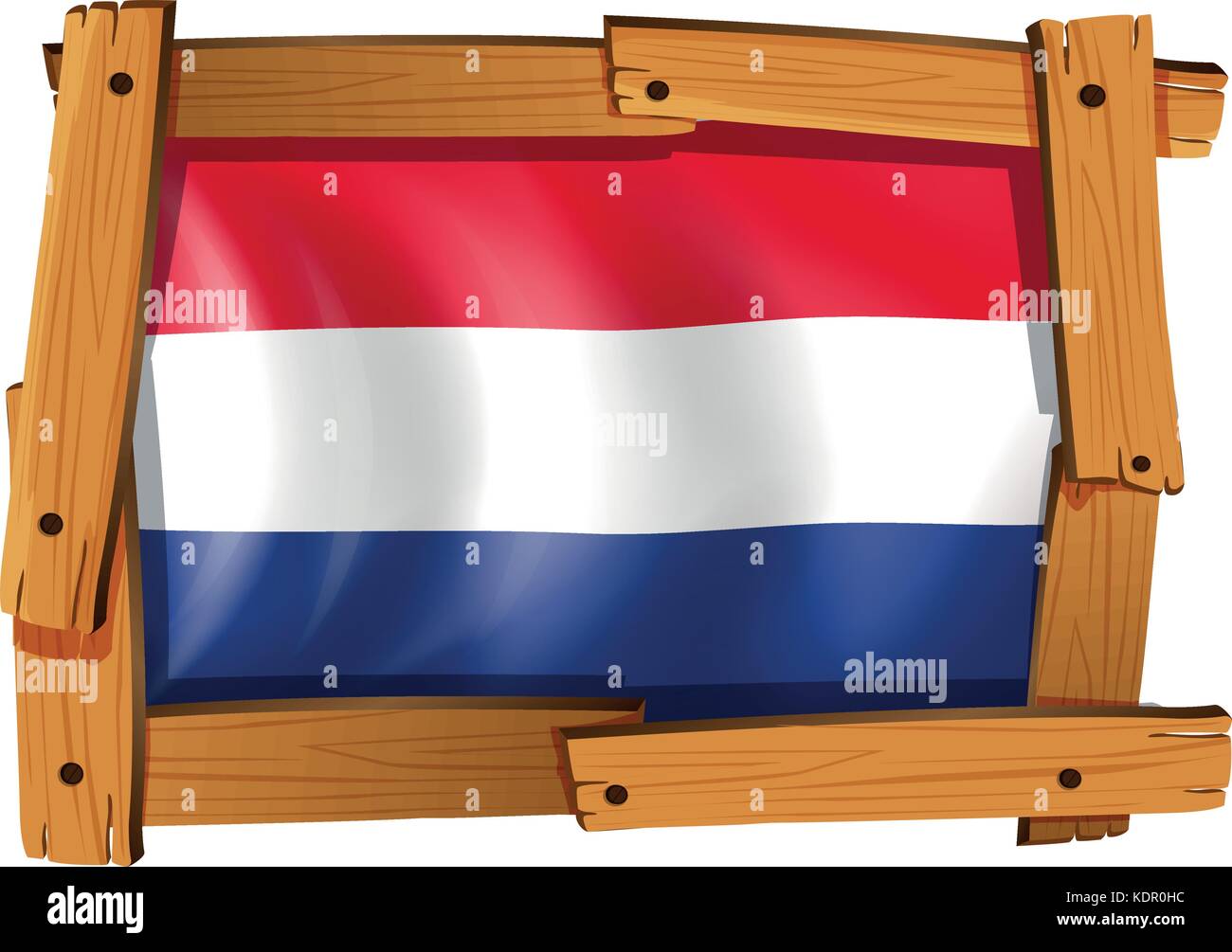 Flag of Netherland in wooden frame illustration Stock Vector Image ...