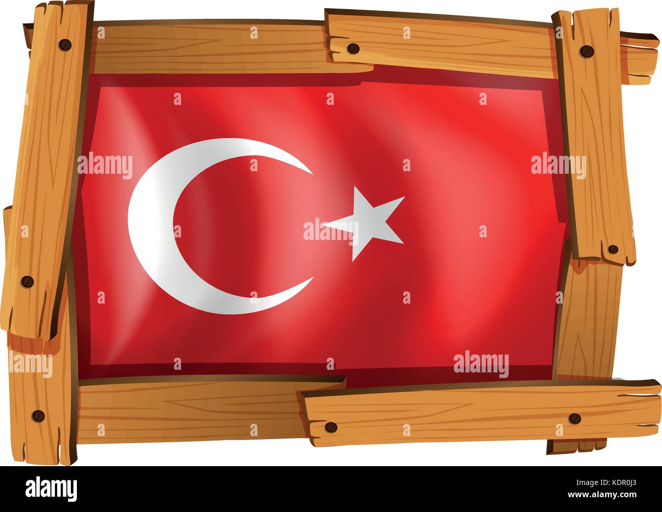 Turkey flag in wooden frame illustration Stock Vector Image & Art - Alamy