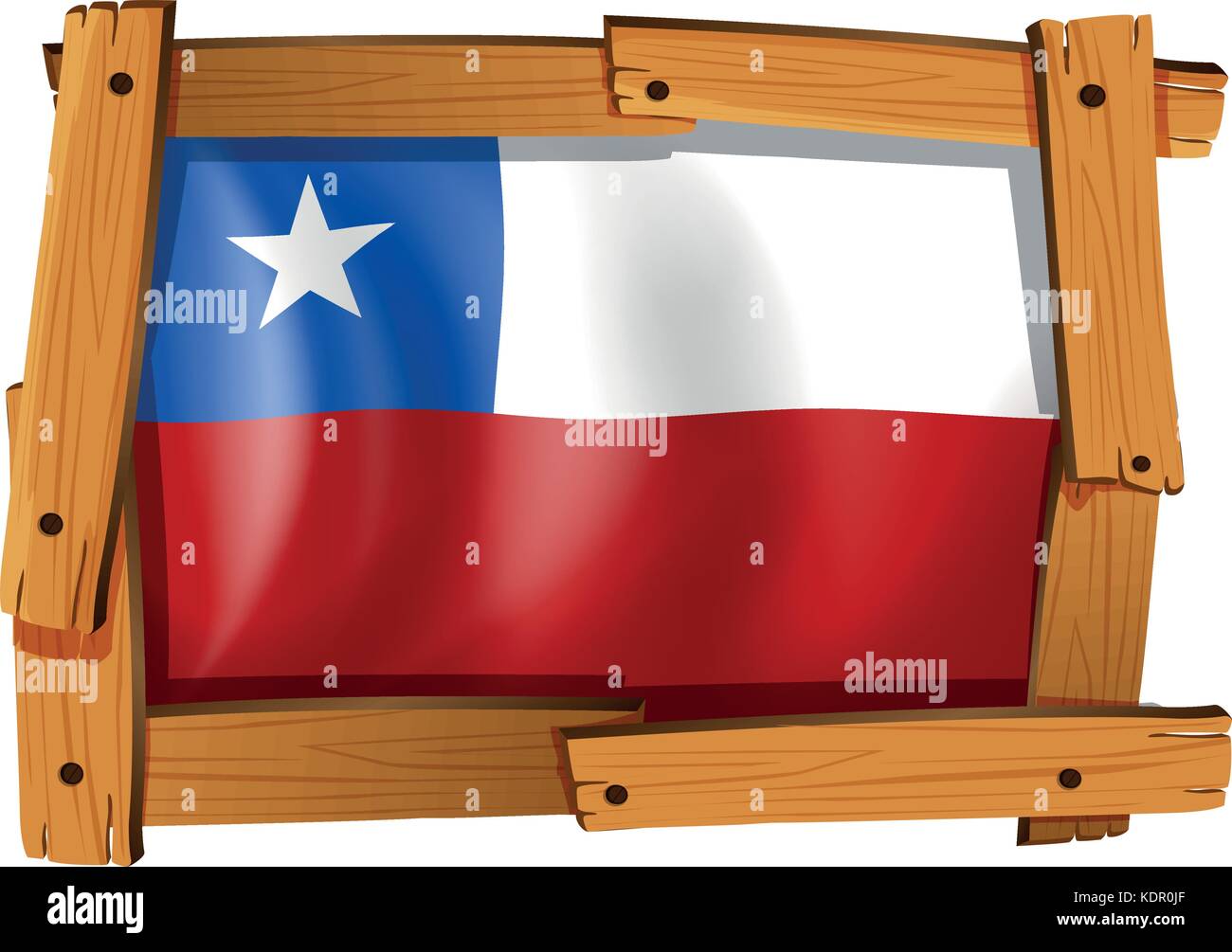 Flag of Chile in wooden frame illustration Stock Vector Image & Art - Alamy