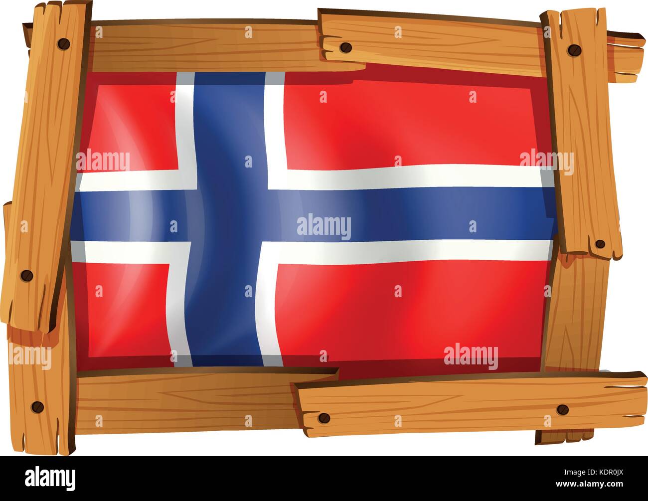 Flag of Norway in wooden frame illustration Stock Vector Image & Art ...
