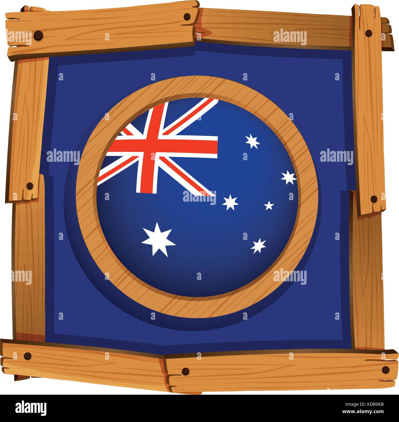 Flag of Australia in wooden frame illustration Stock Vector Image & Art ...