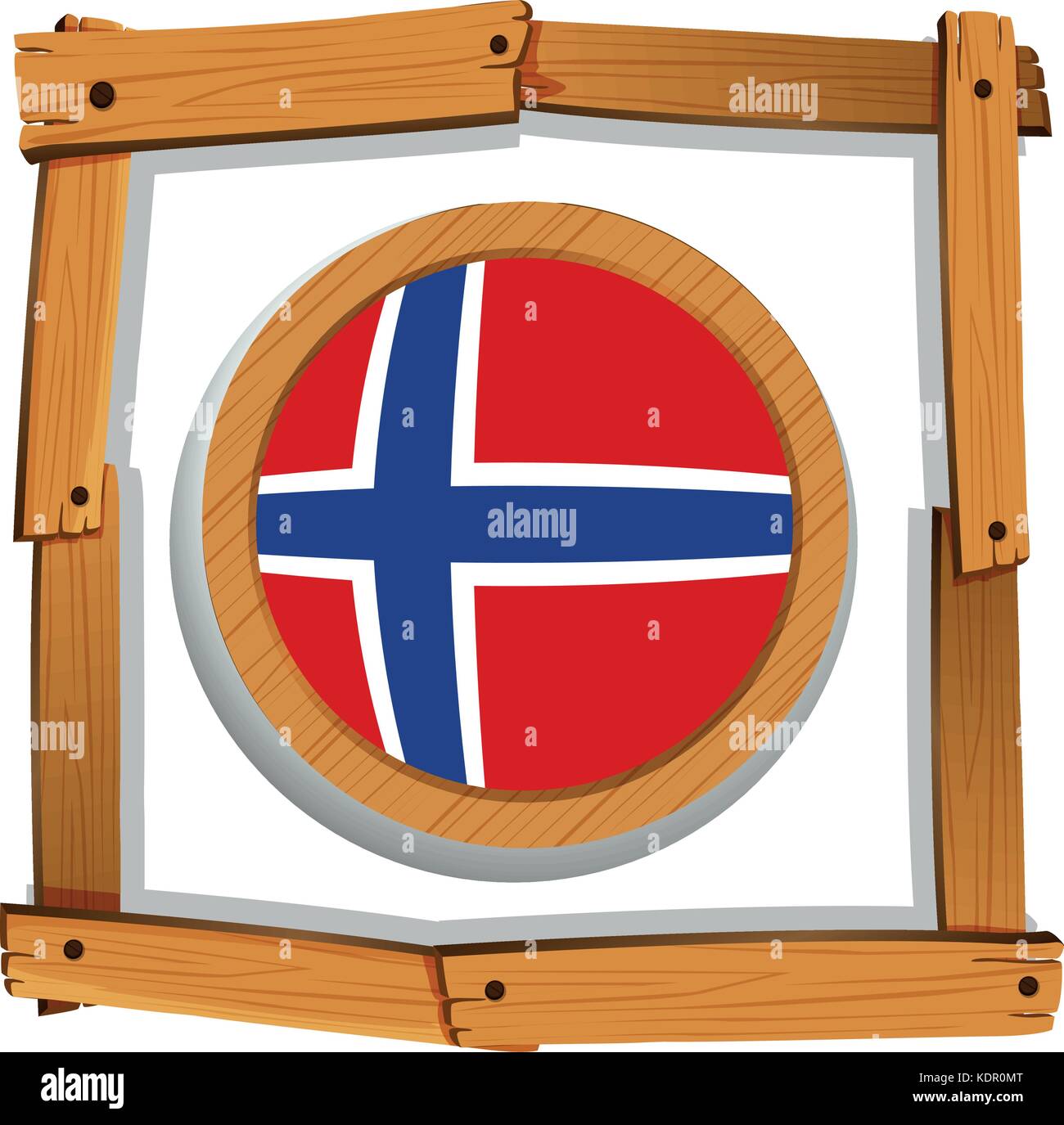 Flag of Norway in wooden frame illustration Stock Vector Image & Art ...