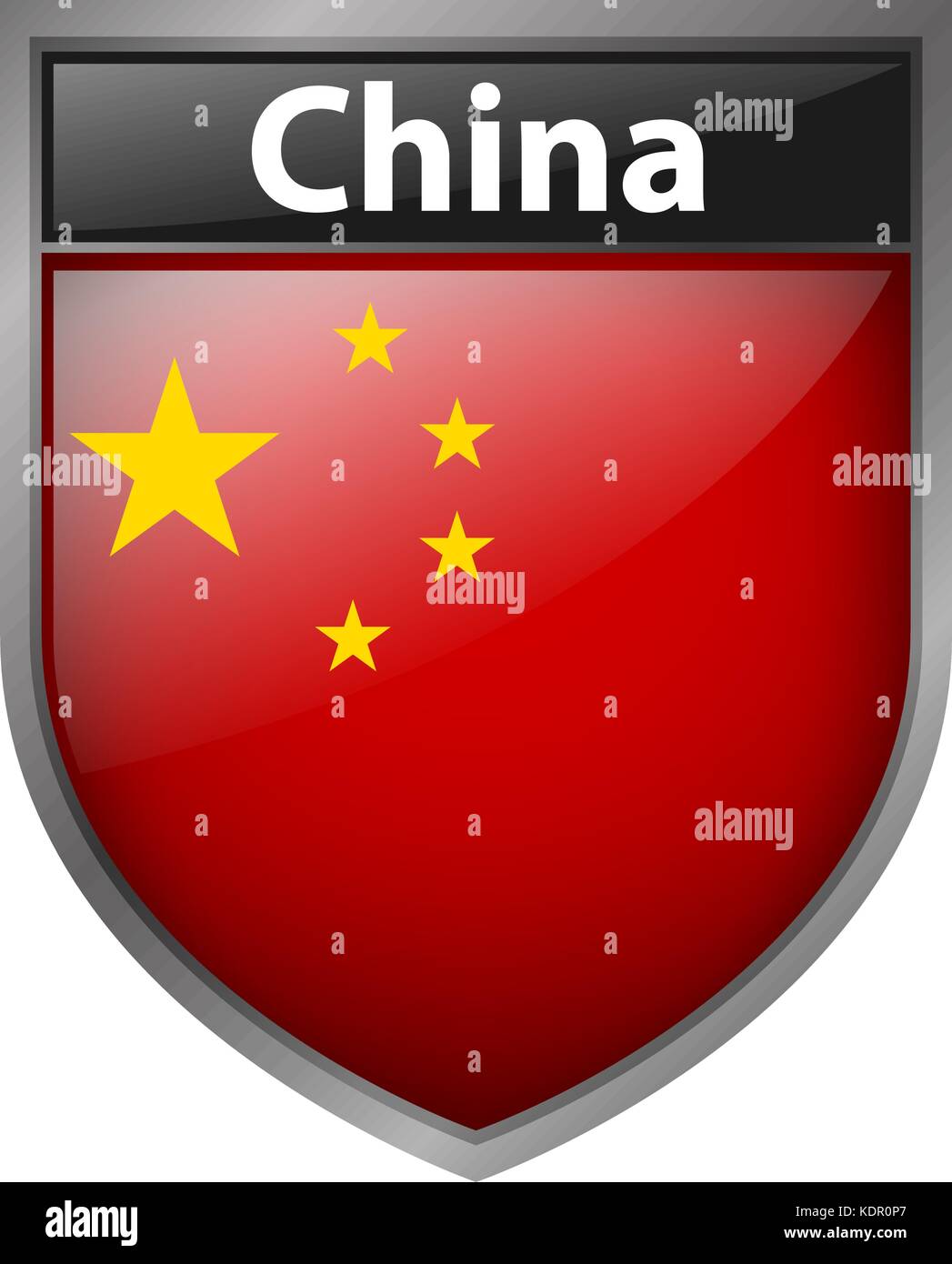 Badge design for flag of China illustration Stock Vector Image & Art ...