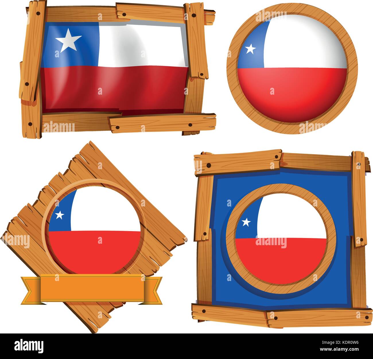 Chile flag on different frames illustration Stock Vector Image & Art ...