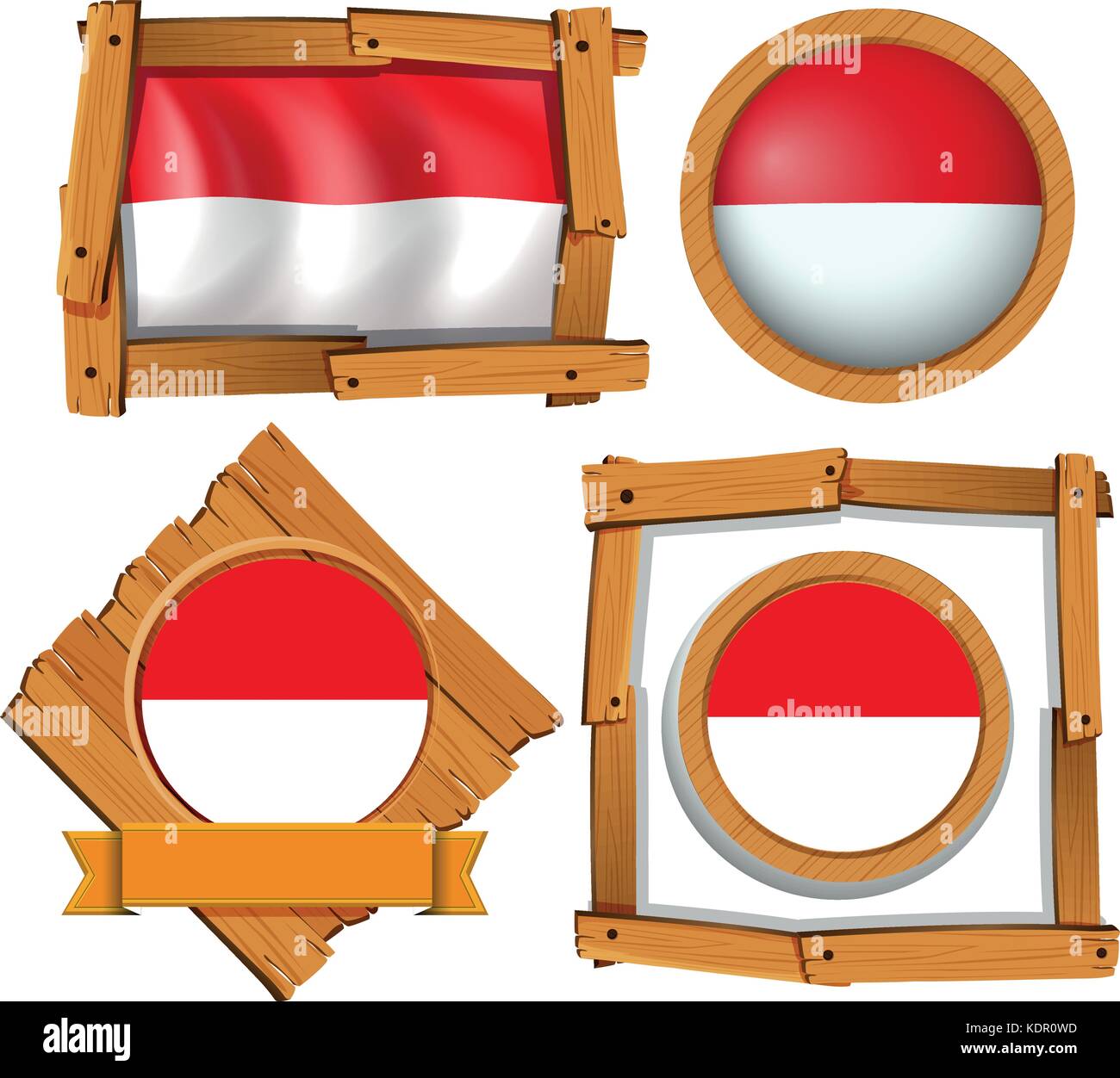 Indonesia flag clip art hi-res stock photography and images - Alamy