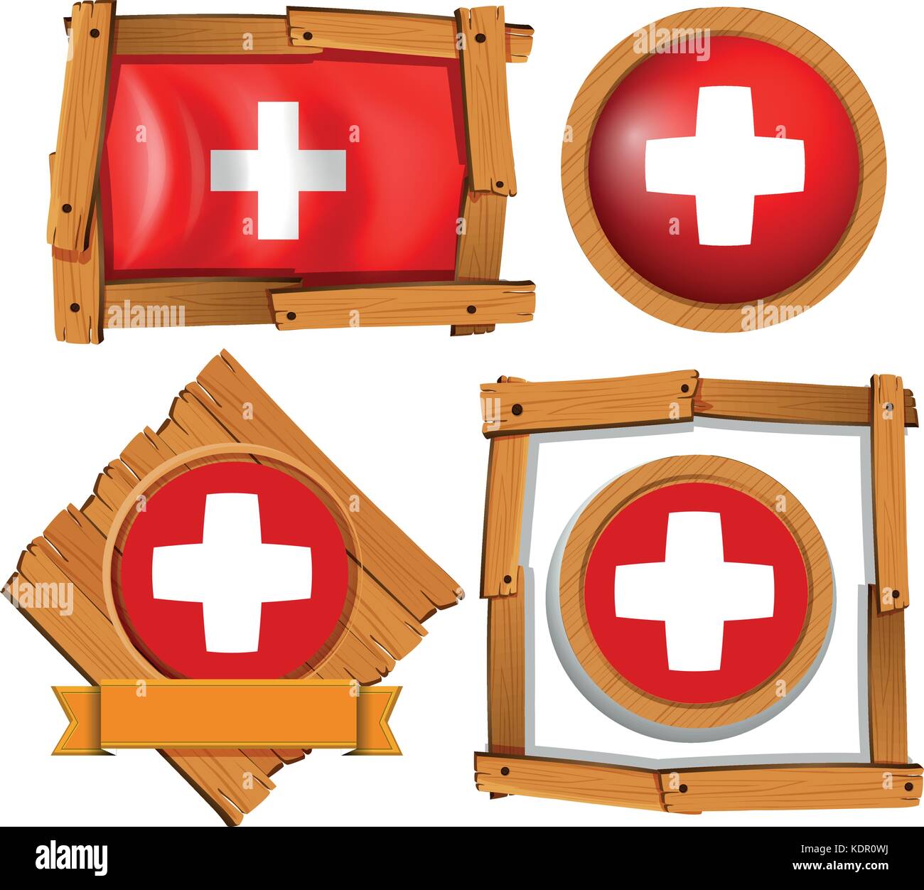 Flag of Switzerland in different frames illustration Stock Vector Image ...