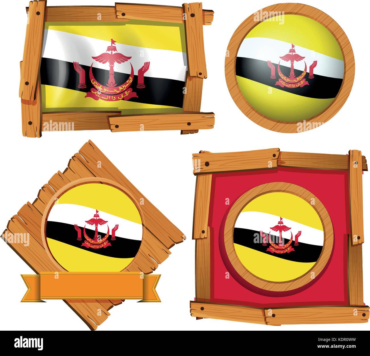 Brunei flag in frame hi-res stock photography and images - Alamy