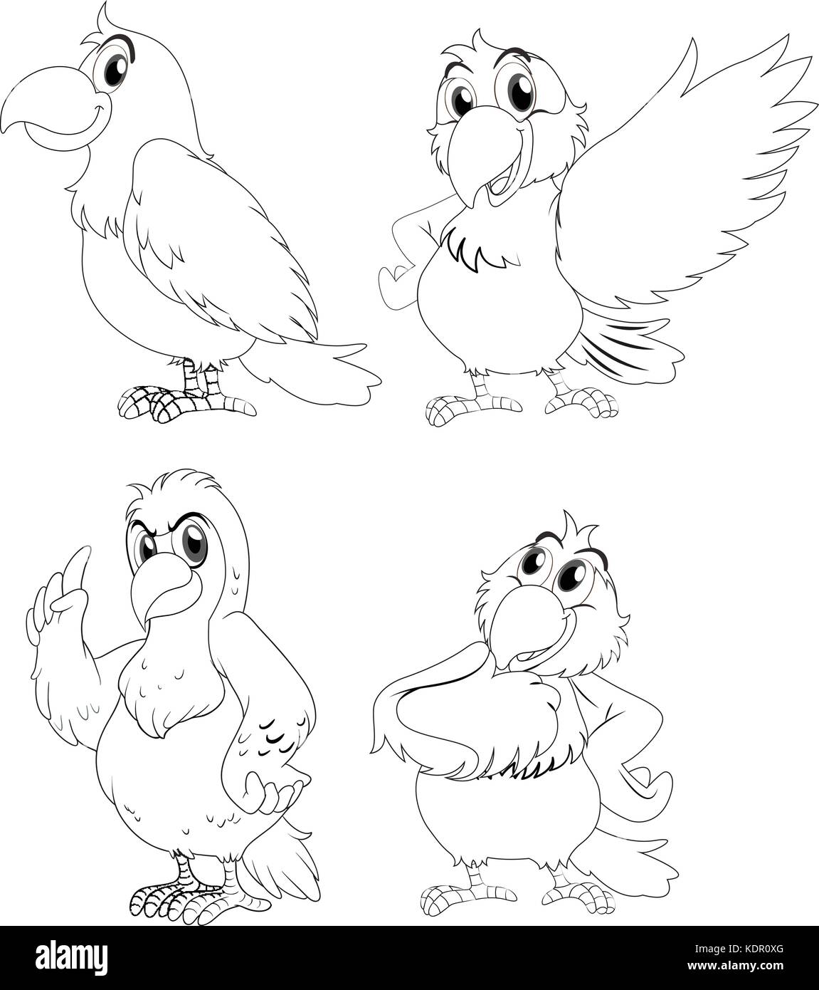 Animal outline for parrot birds illustration Stock Vector Image & Art ...