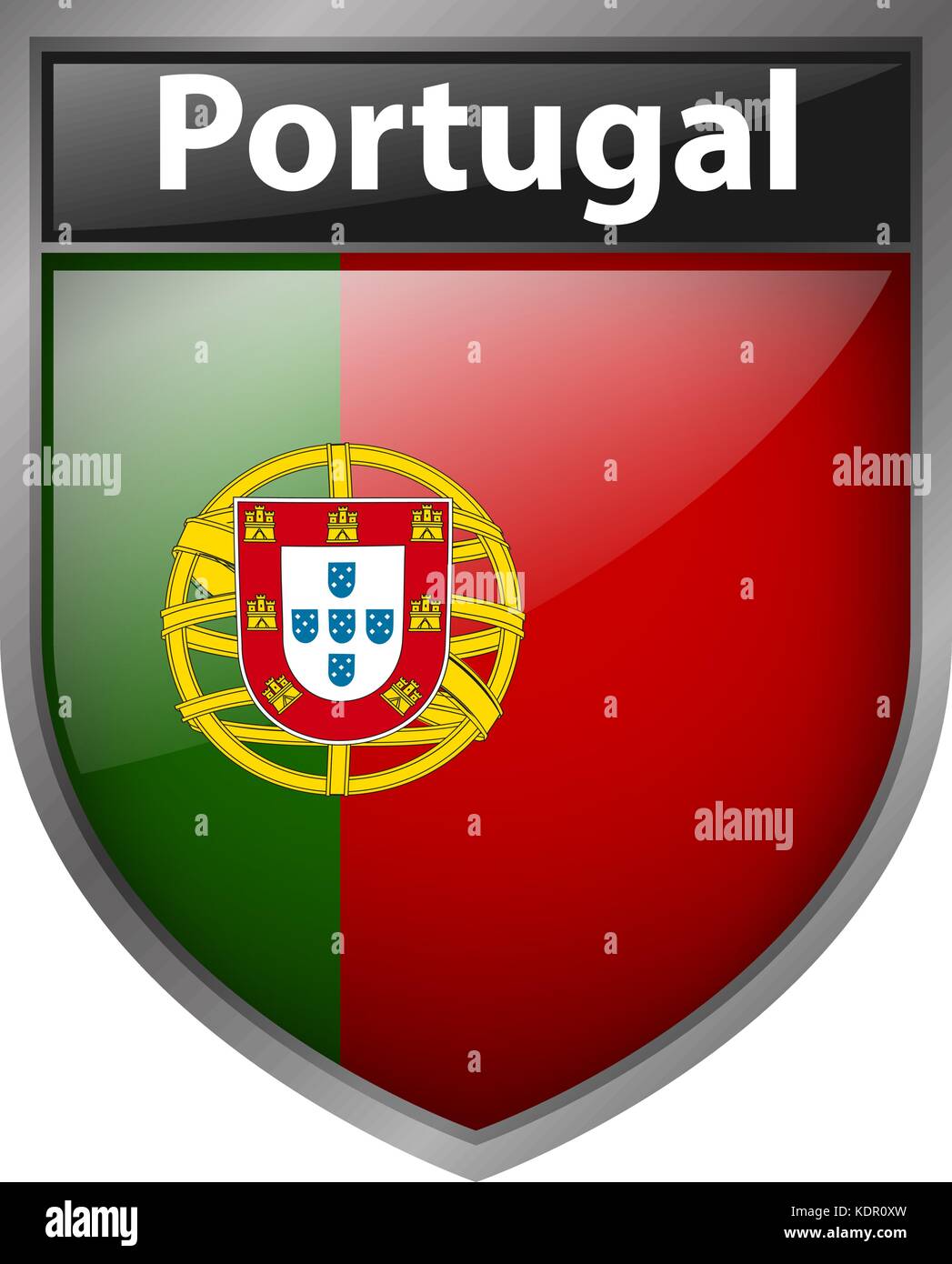 Badge design for flag of Portugal illustration Stock Vector Image & Art ...
