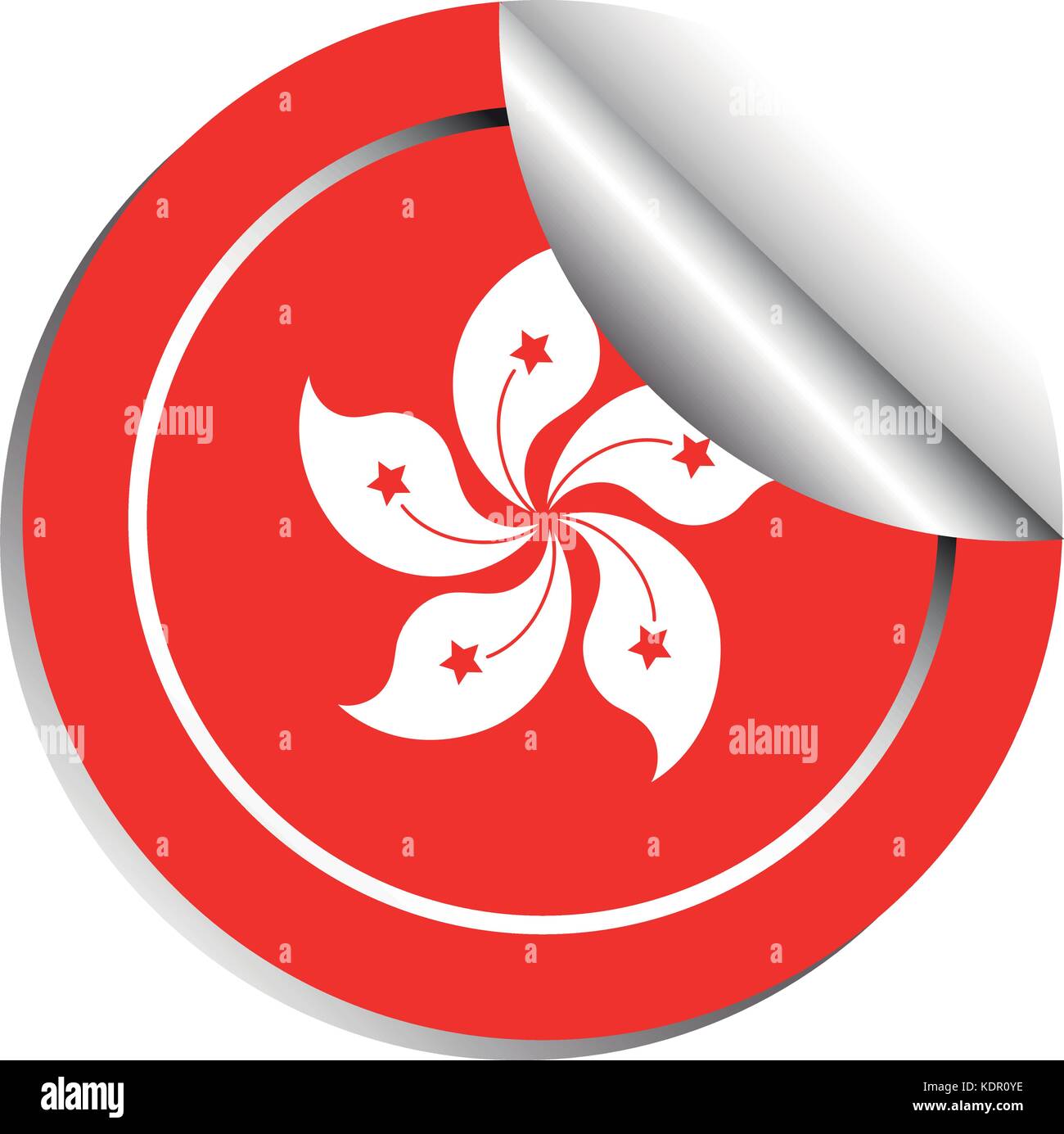 Sticker design for flag of HongKong illustration Stock Vector Image ...