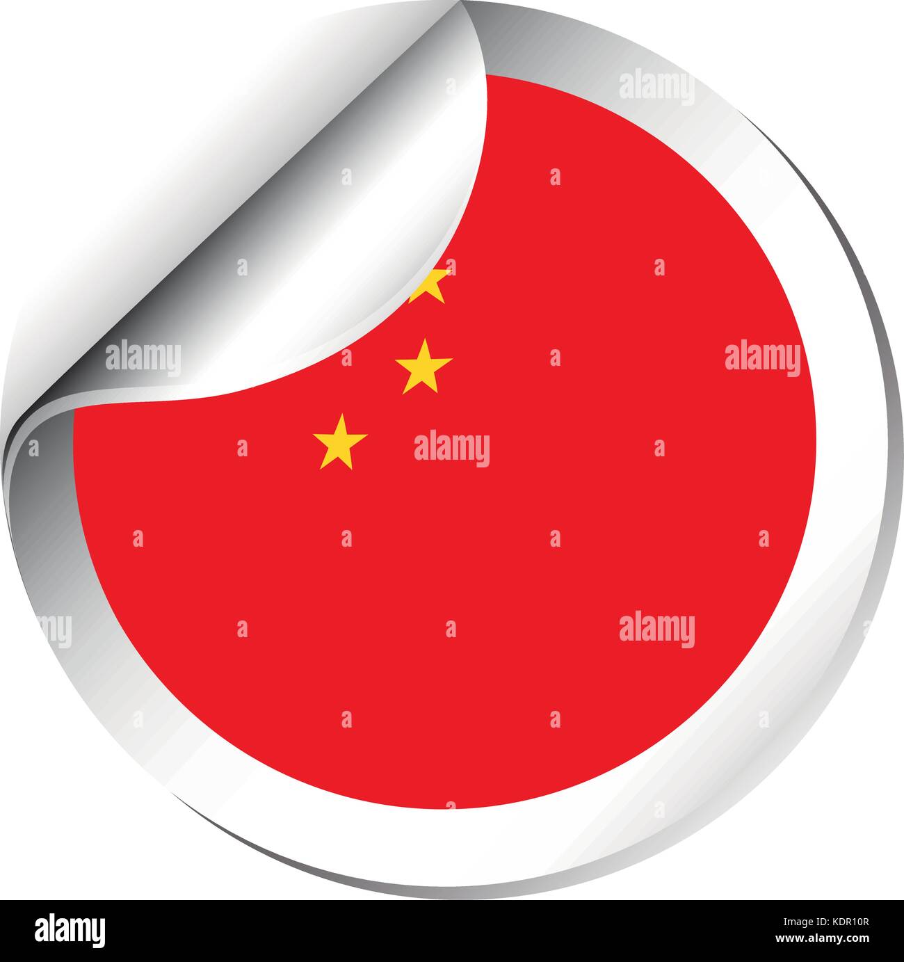 China flag on round sticker illustration Stock Vector Image & Art - Alamy