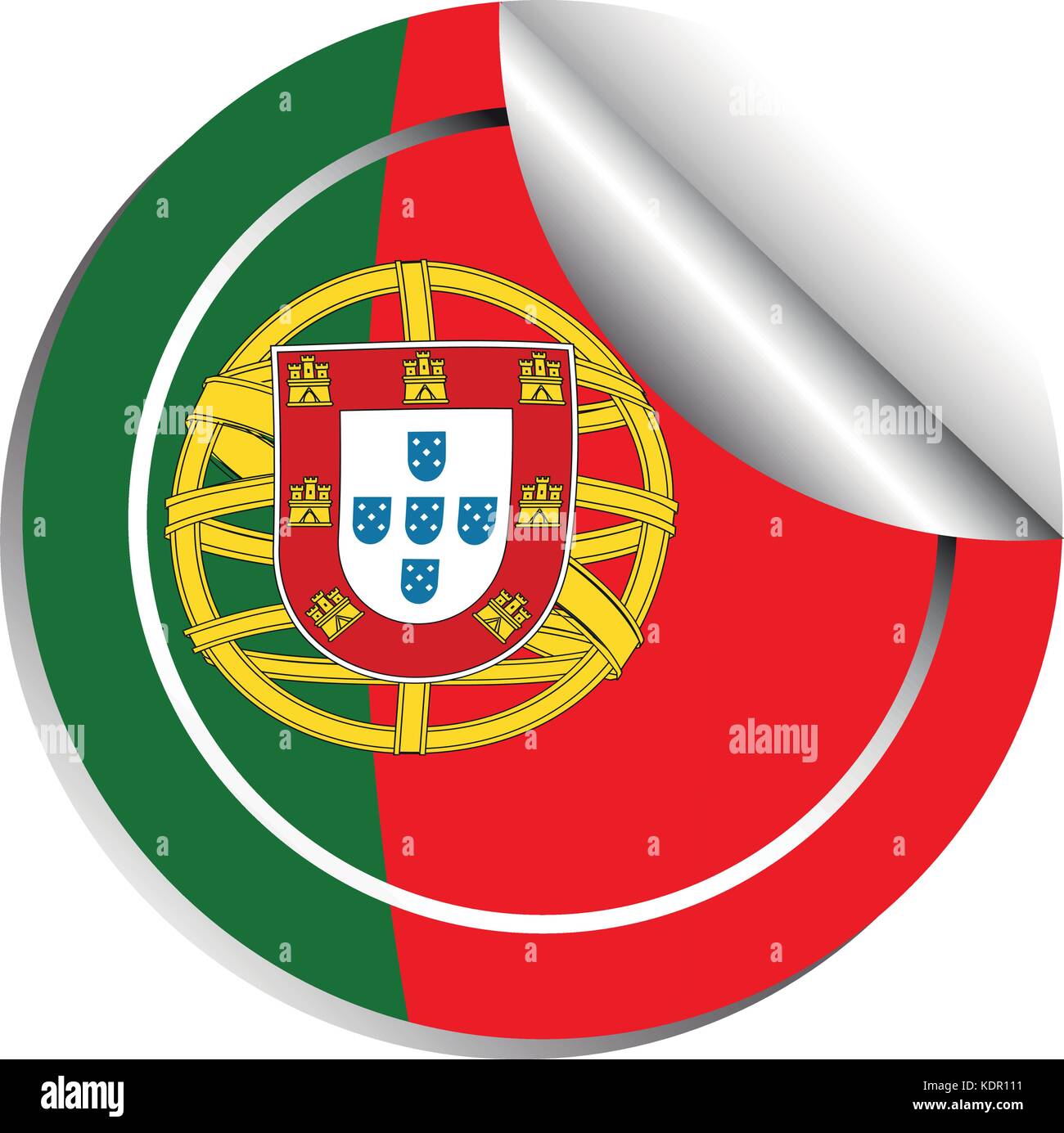 Sticker design for flag of Portugal illustration Stock Vector Image ...